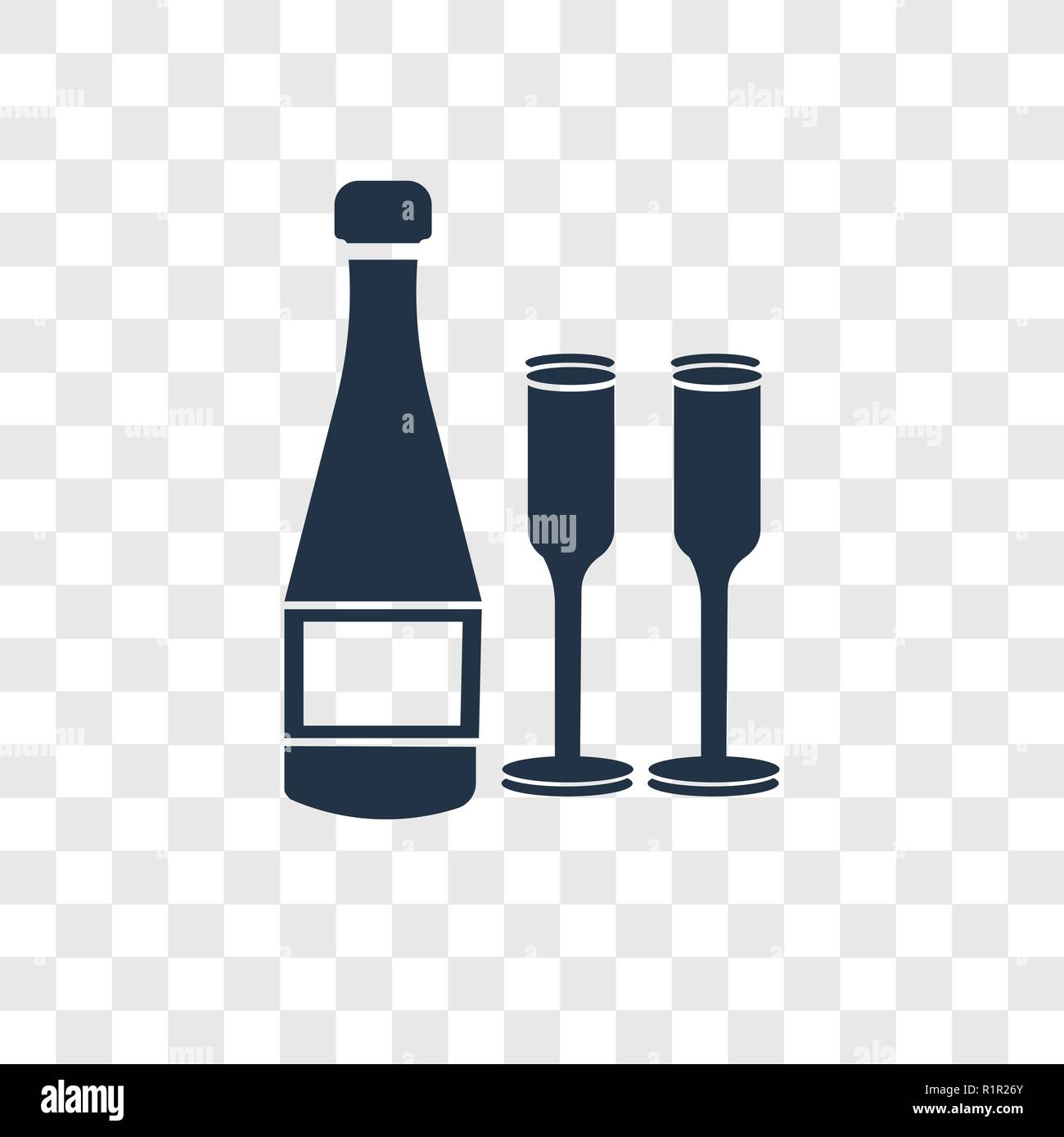 Champagne vector icon isolated on transparent background, Champagne ...