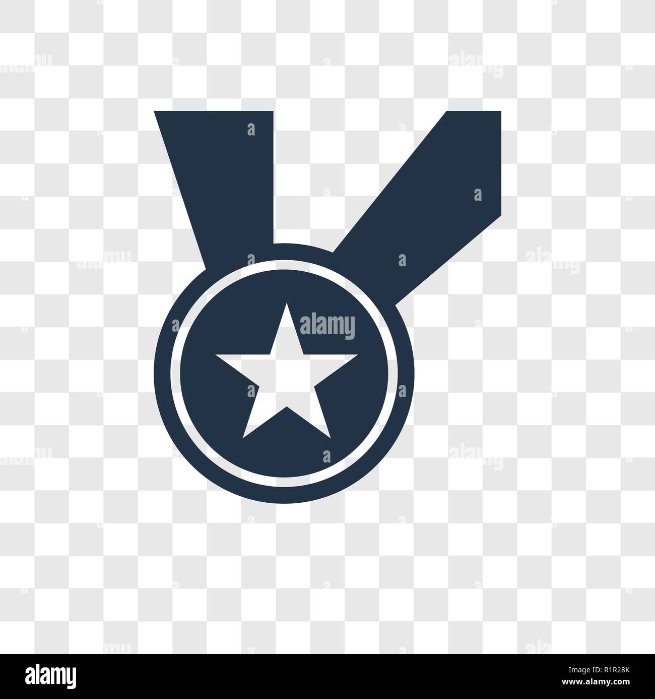 Medal vector icon isolated on transparent background, Medal ...