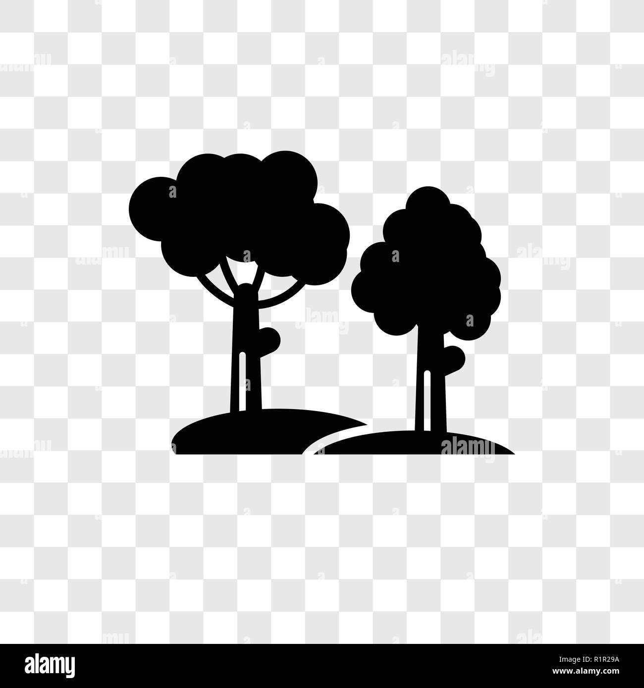 Forest vector icon isolated on transparent background, Forest ...