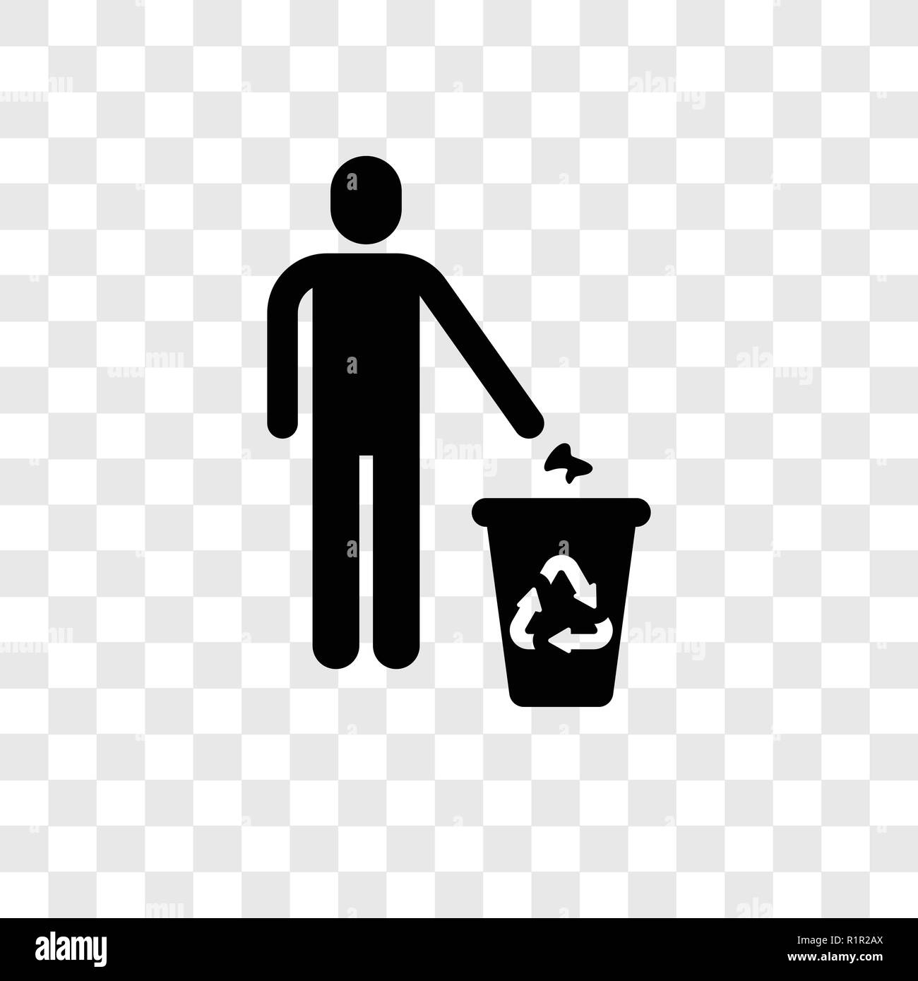 Recycling vector icon isolated on transparent background, Recycling ...