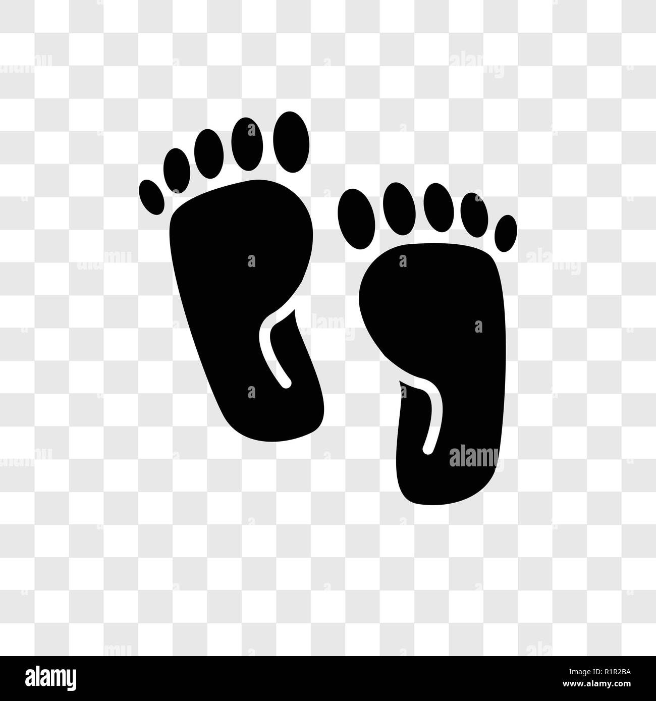 Footprint vector icon isolated on transparent background, Footprint ...