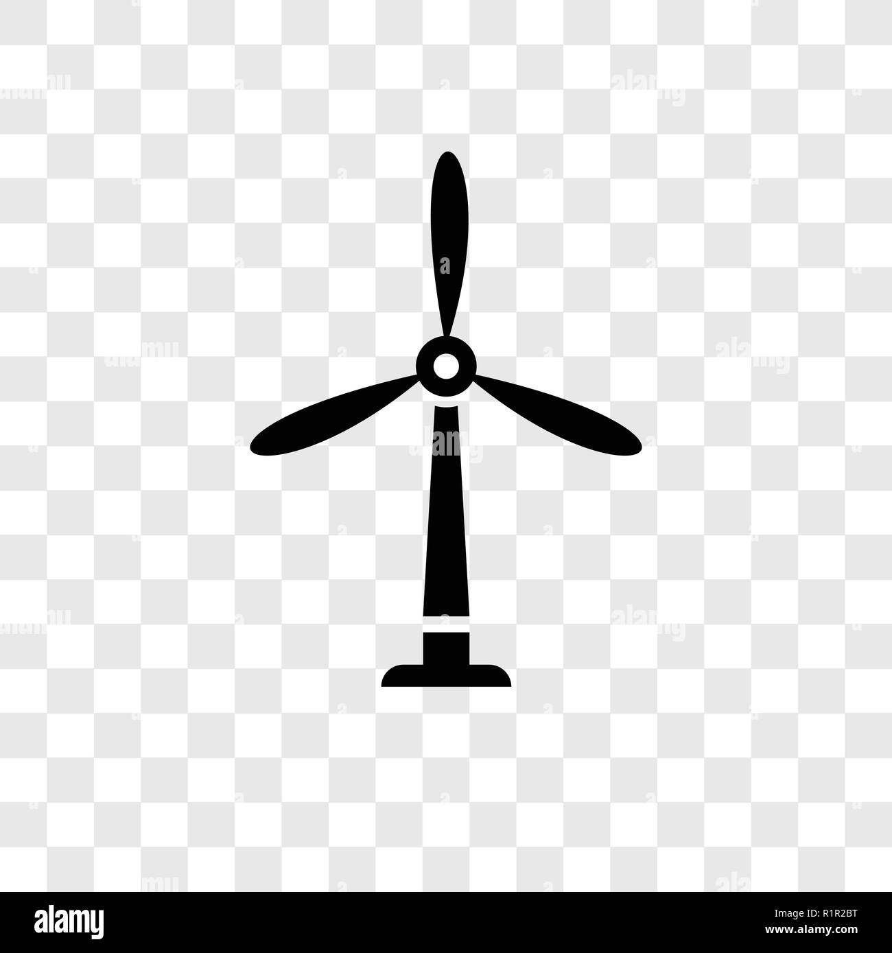 Wind mill vector icon isolated on transparent background, Wind mill ...