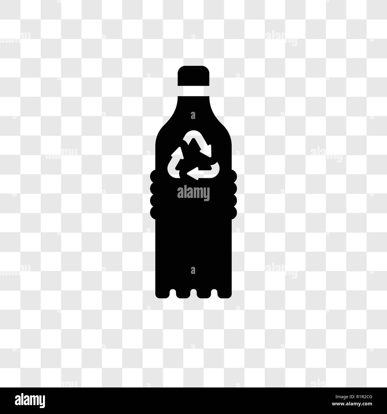 Recycled bottle vector icon isolated on transparent background ...
