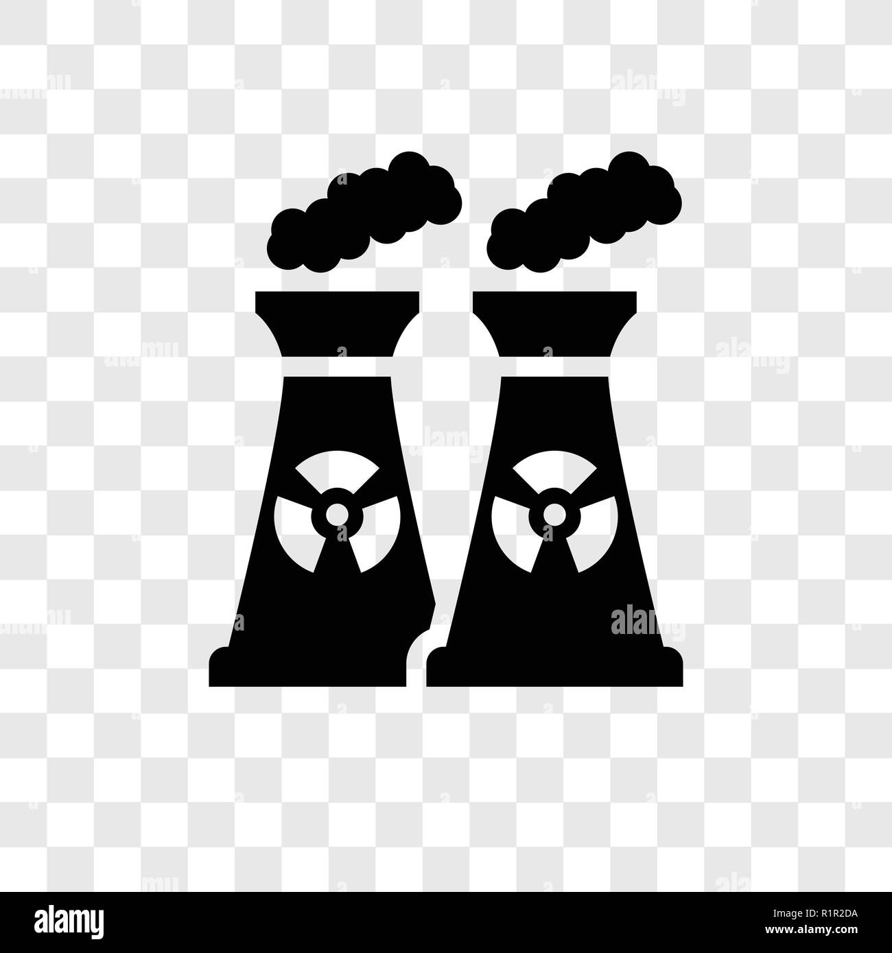 Nuclear Plant vector icon isolated on transparent background, Nuclear ...