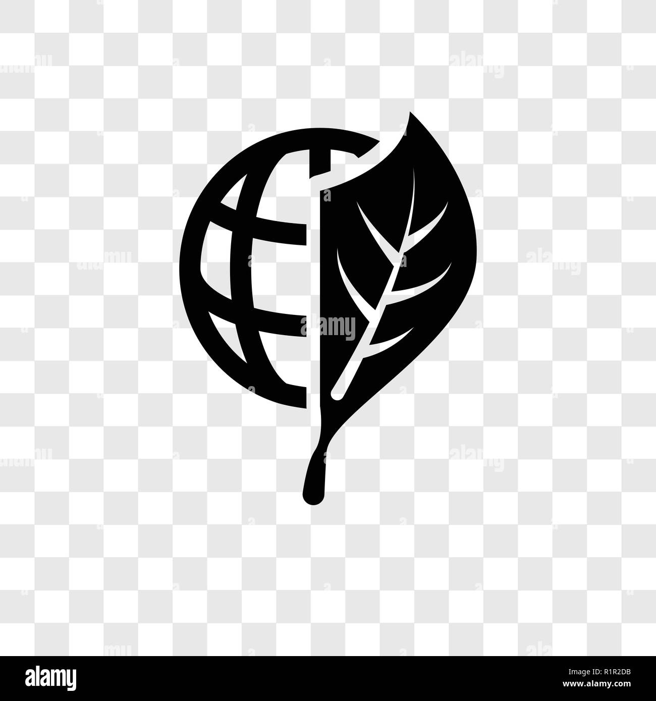 Eco globe vector icon isolated on transparent background, Eco globe ...