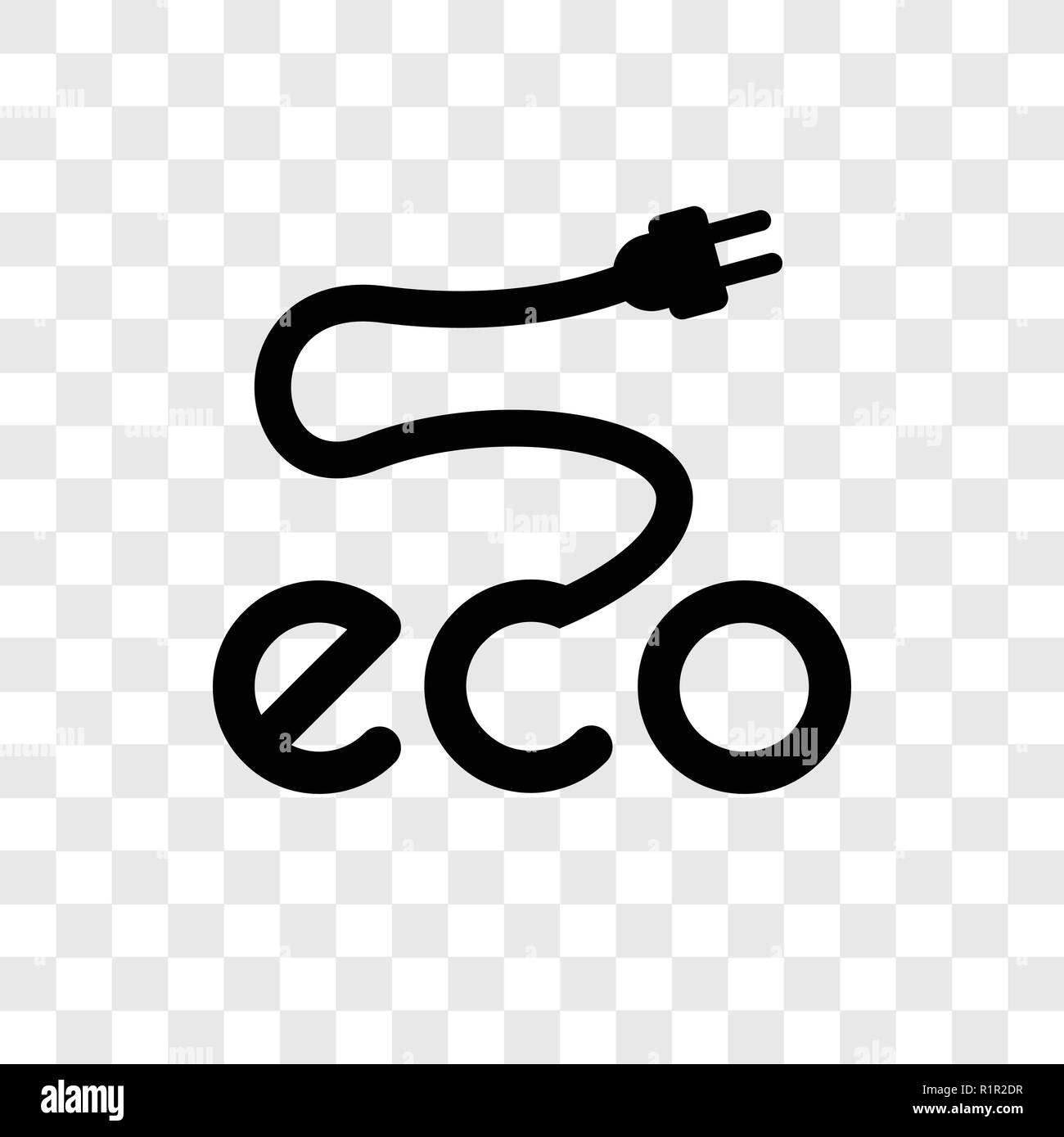 Eco Plug vector icon isolated on transparent background, Eco Plug ...