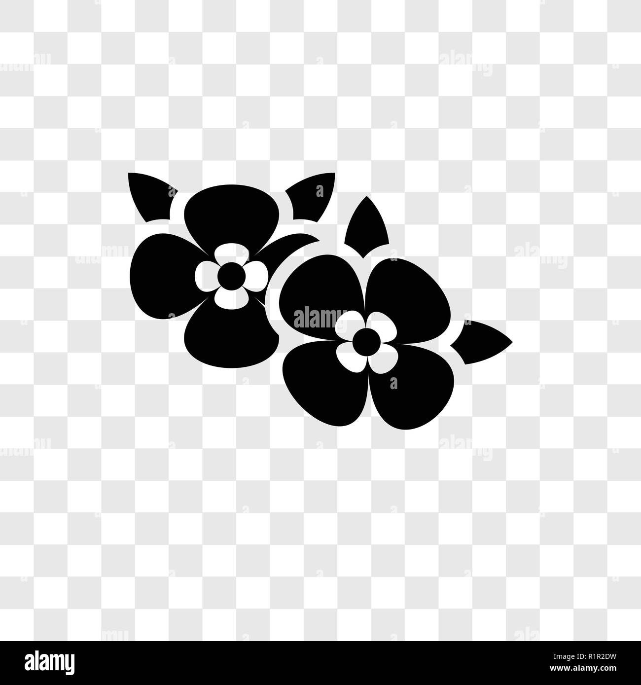 Two Flowers vector icon isolated on transparent background, Two Flowers ...