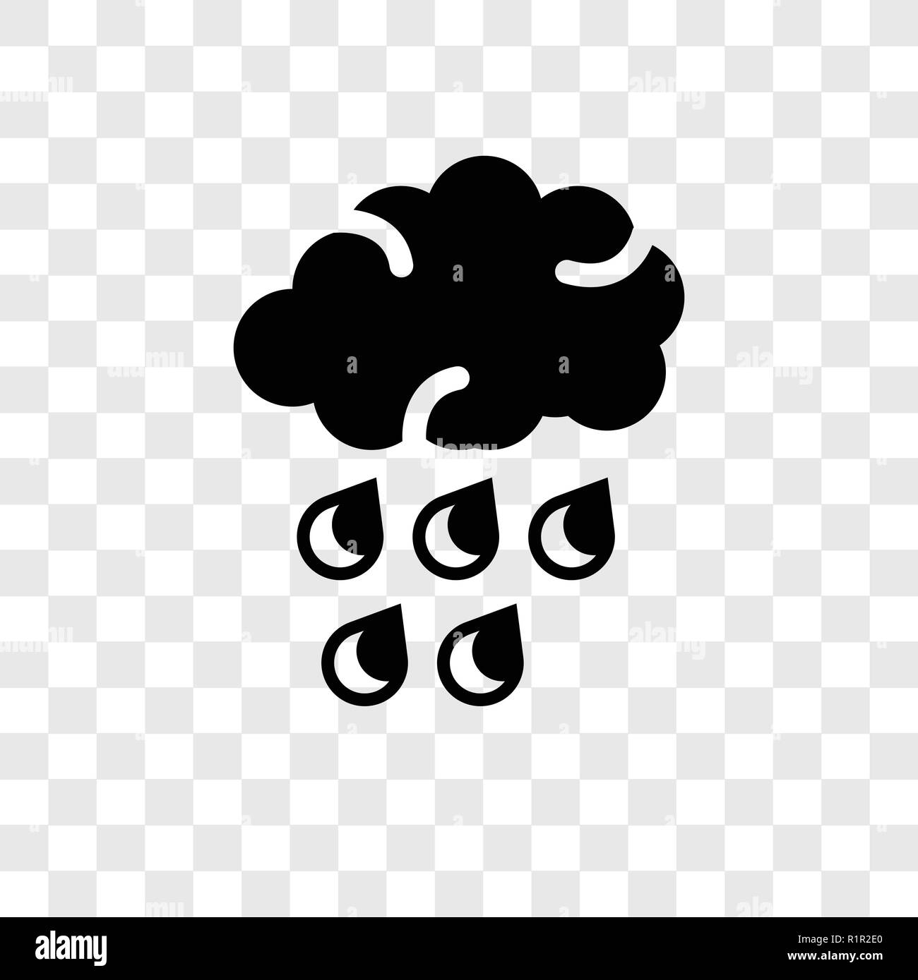 Raining vector icon isolated on transparent background, Raining ...