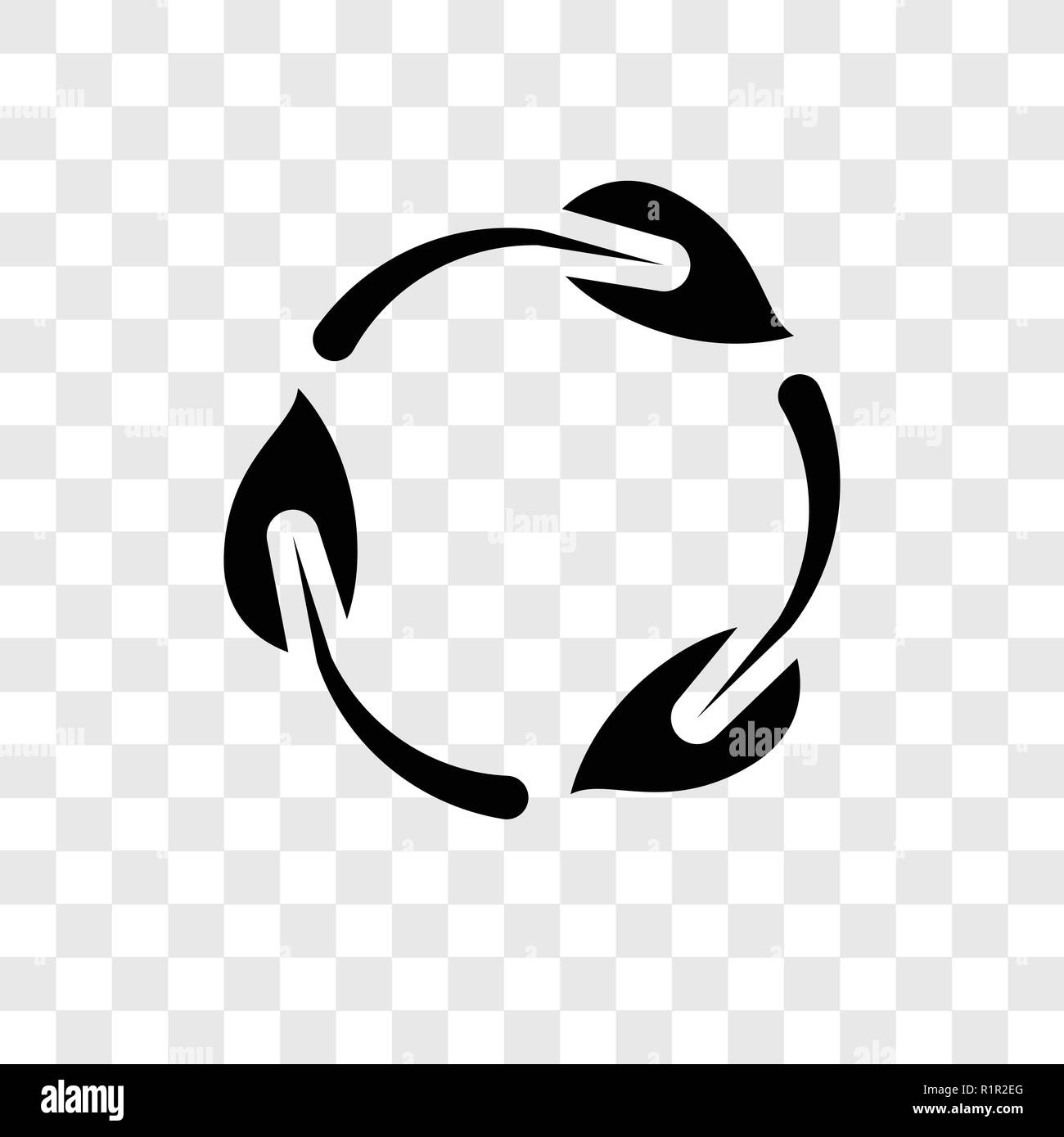 Recycling vector icon isolated on transparent background, Recycling ...