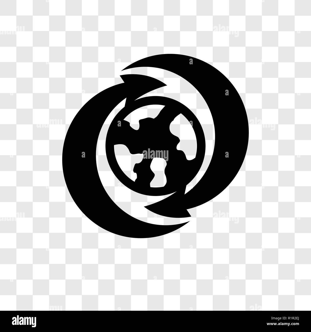 Global recycling vector icon isolated on transparent background, Global ...