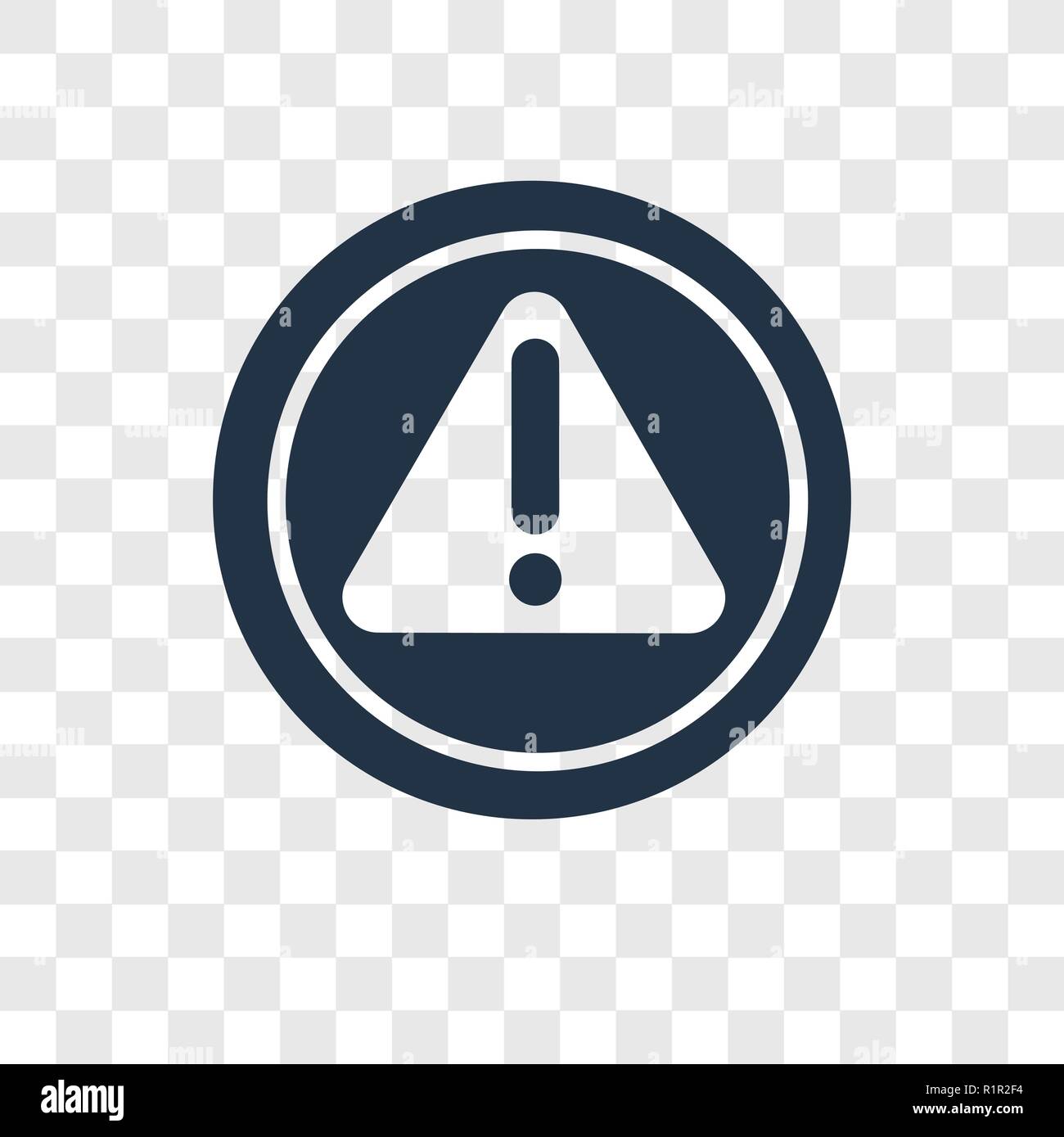Warning vector icon isolated on transparent background, Warning ...