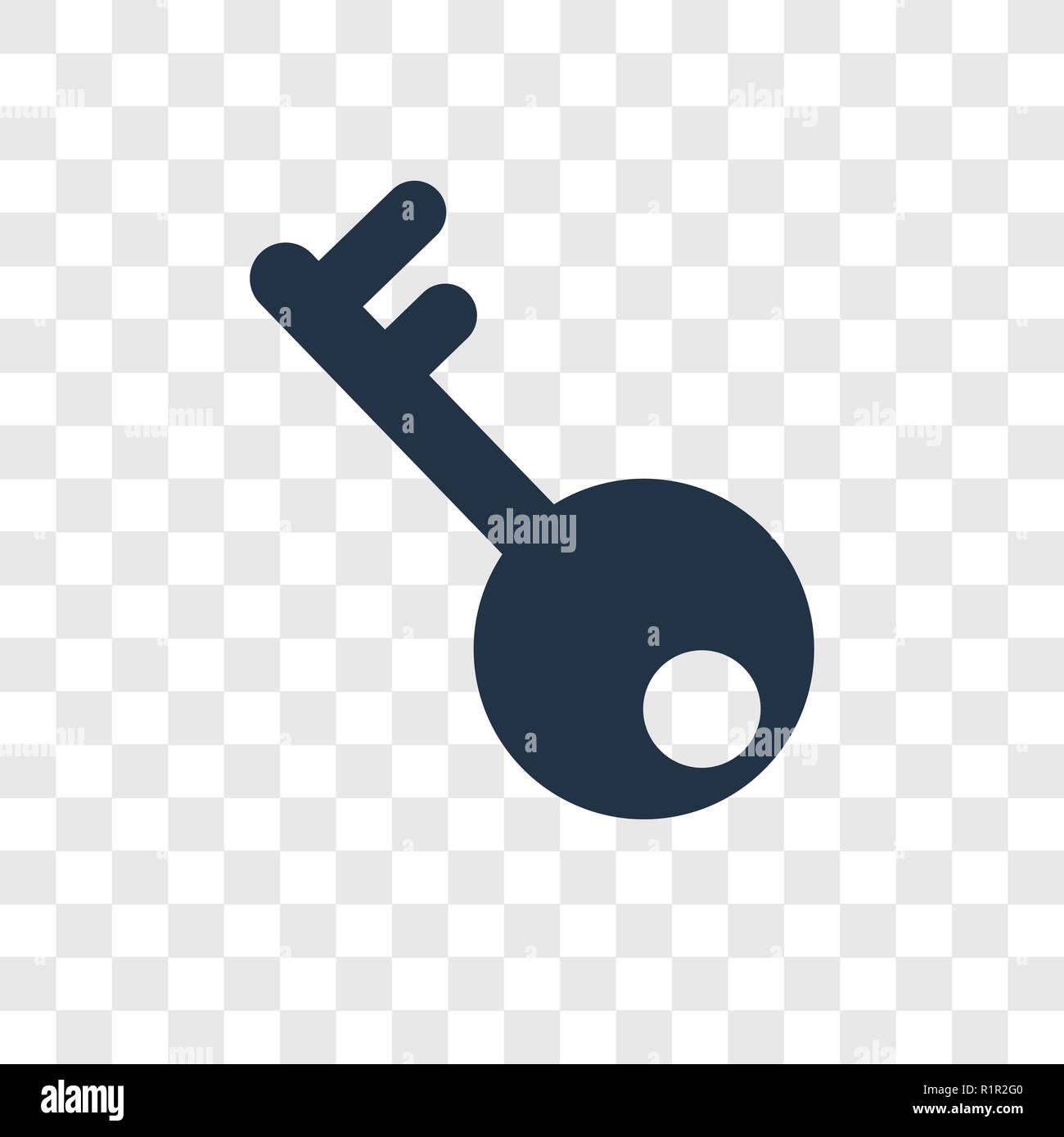 Key vector icon isolated on transparent background, Key transparency ...