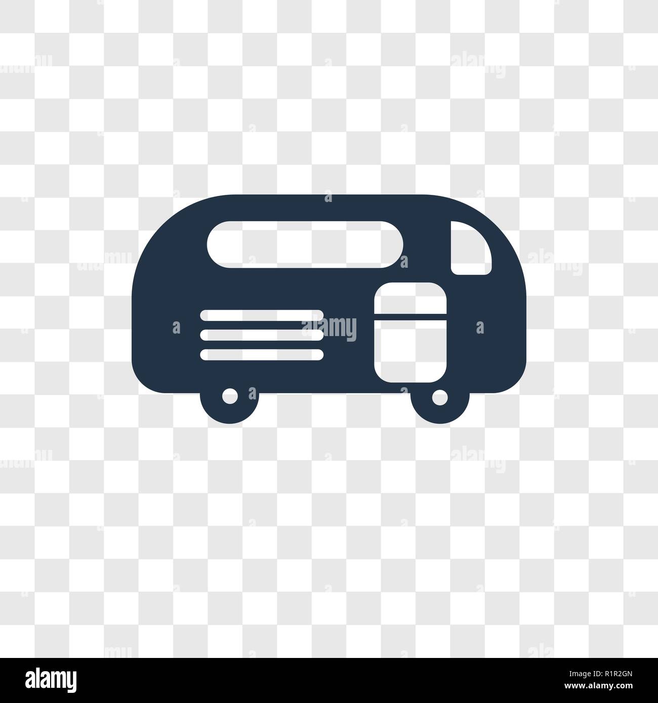 Caravan vector icon isolated on transparent background, Caravan ...