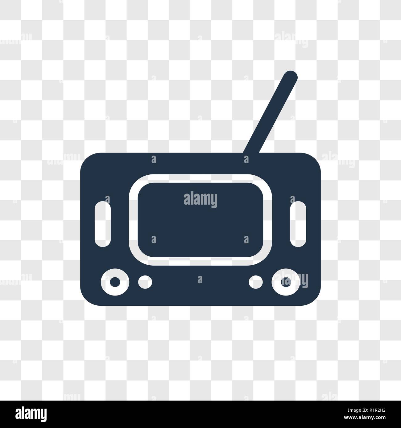 Radio vector icon isolated on transparent background, Radio ...