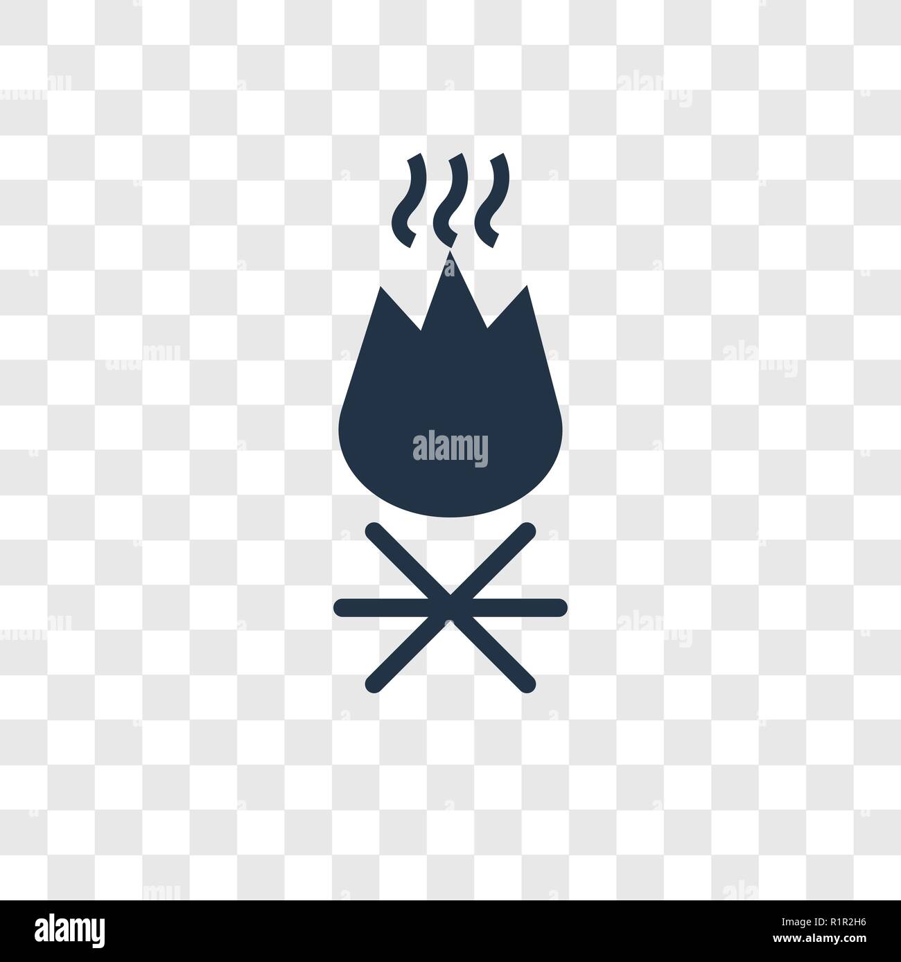 Bonfire vector icon isolated on transparent background, Bonfire ...