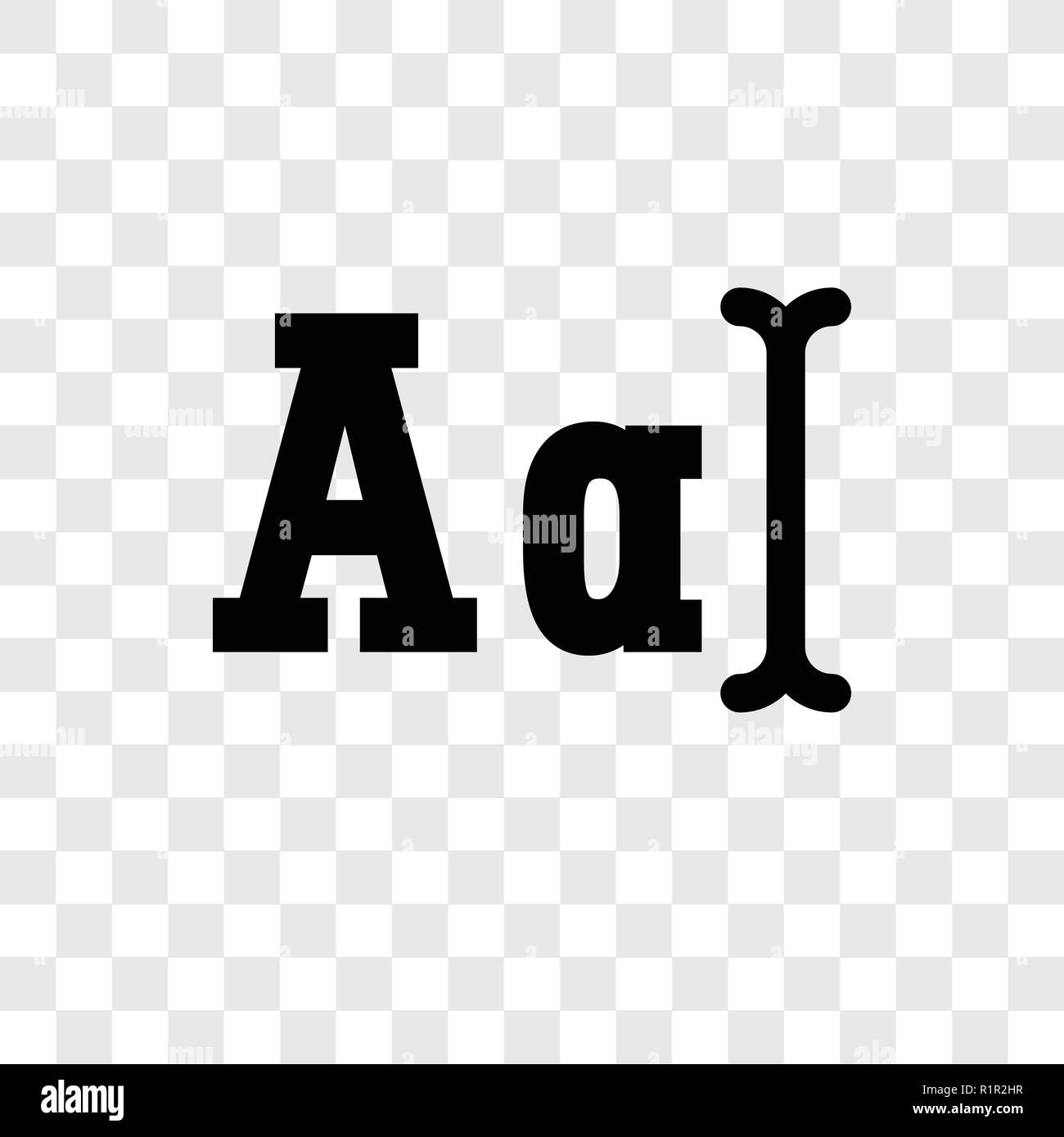 Font vector icon isolated on transparent background, Font transparency ...