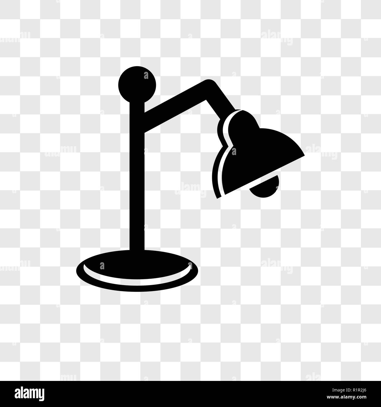 Desk Lamp vector icon isolated on transparent background, Desk Lamp ...