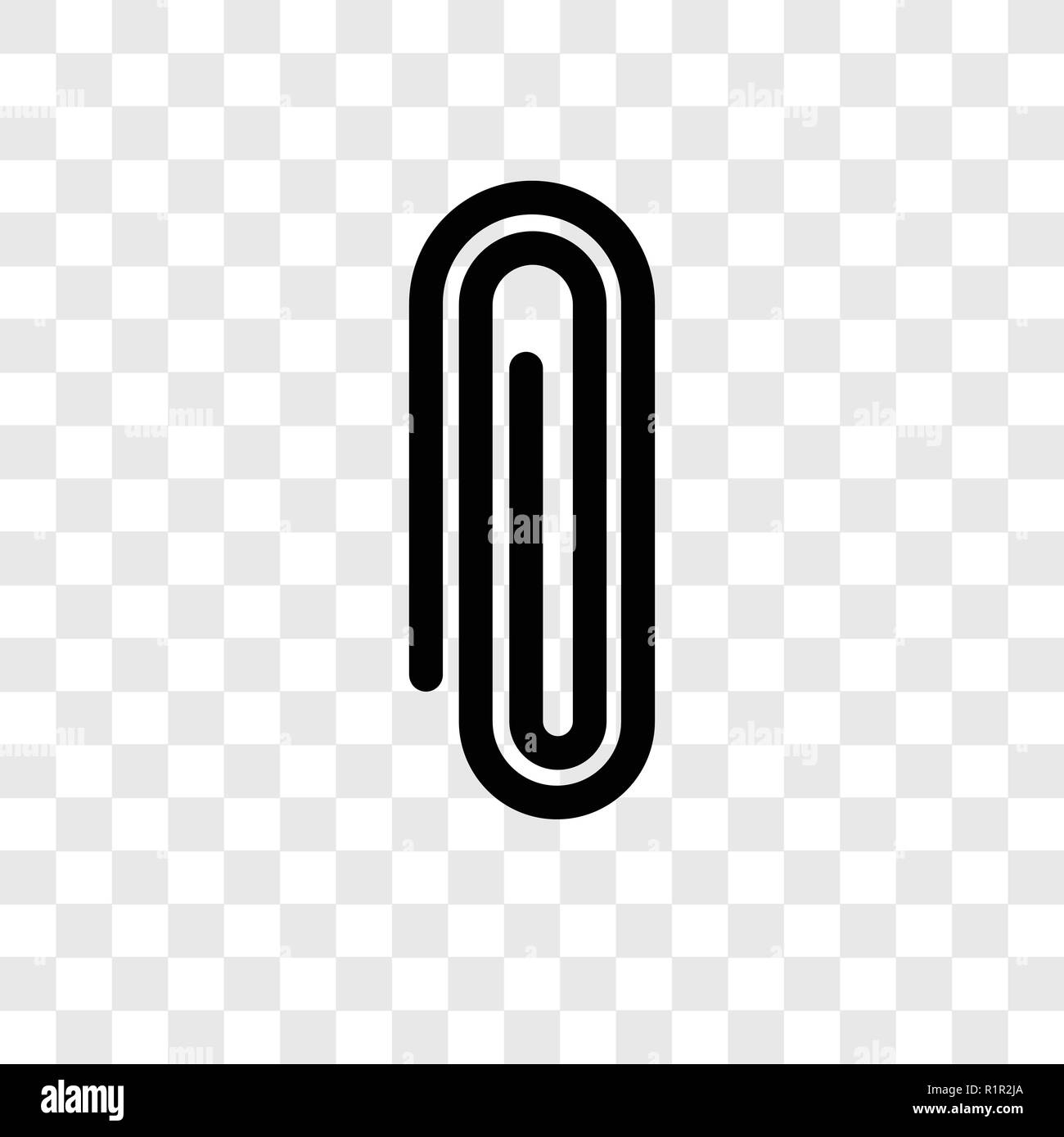 Paper Clip vector icon isolated on transparent background, Paper Clip ...