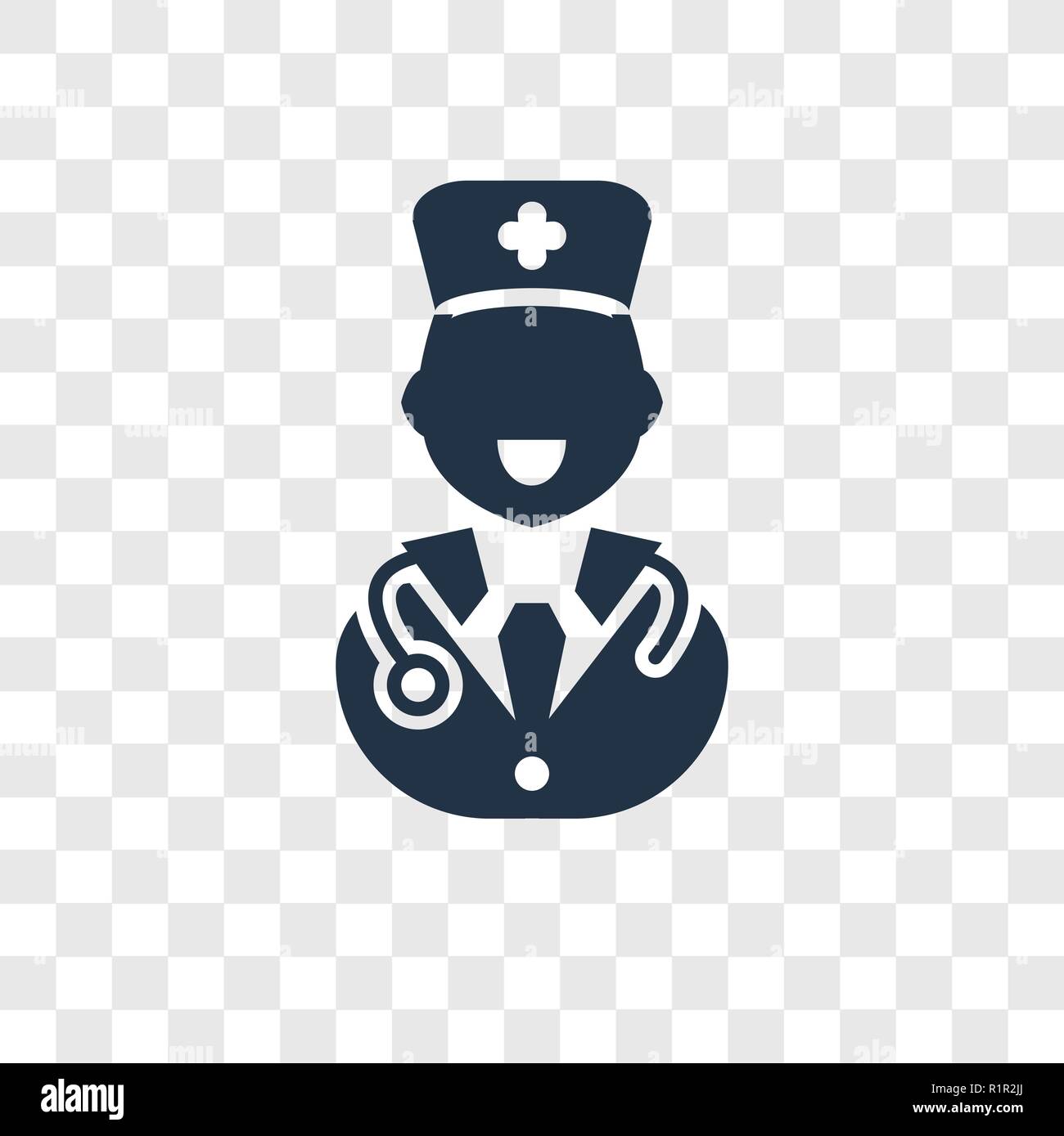 Doctor vector icon isolated on transparent background, Doctor ...