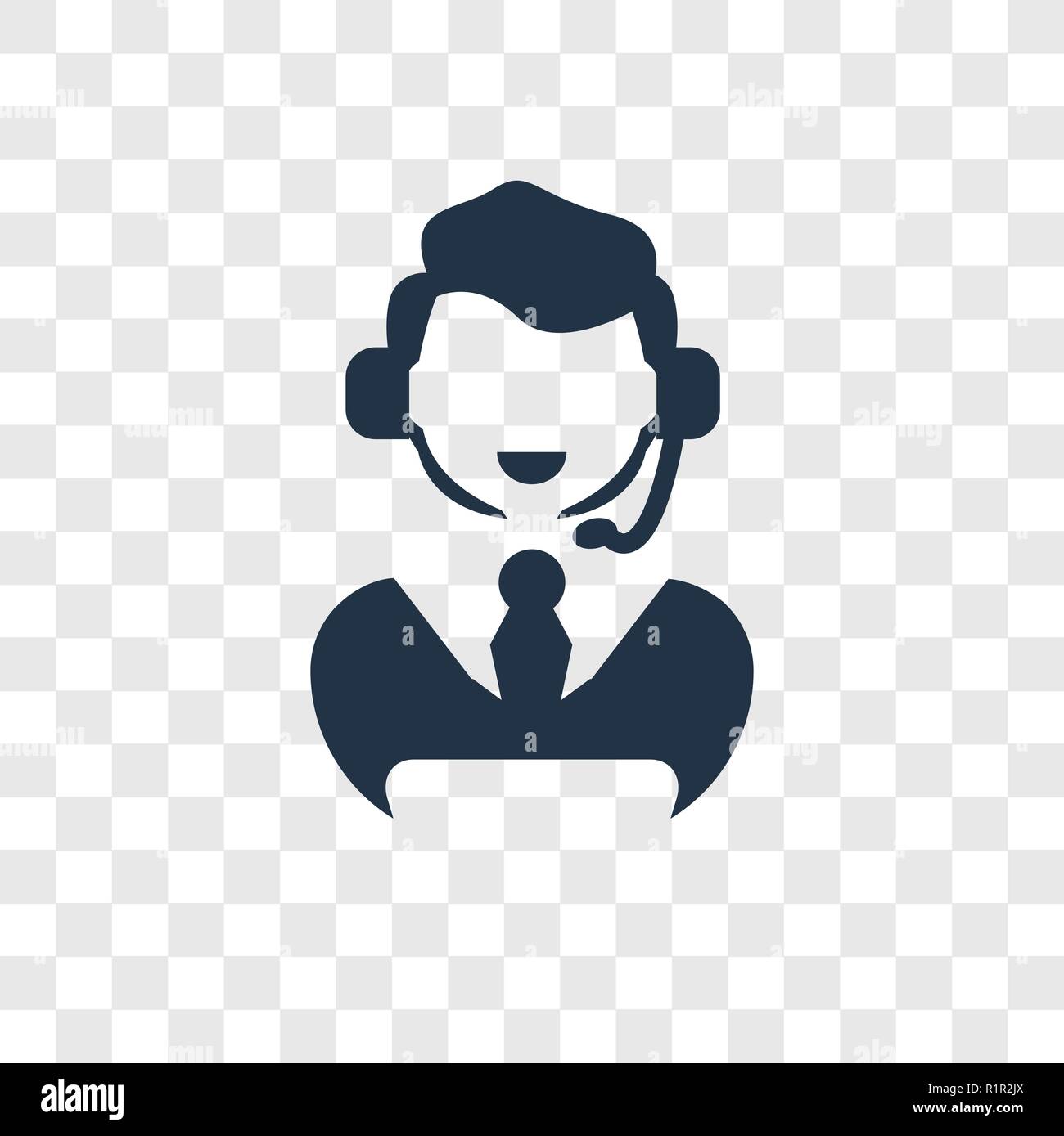 Telemarketer vector icon isolated on transparent background ...