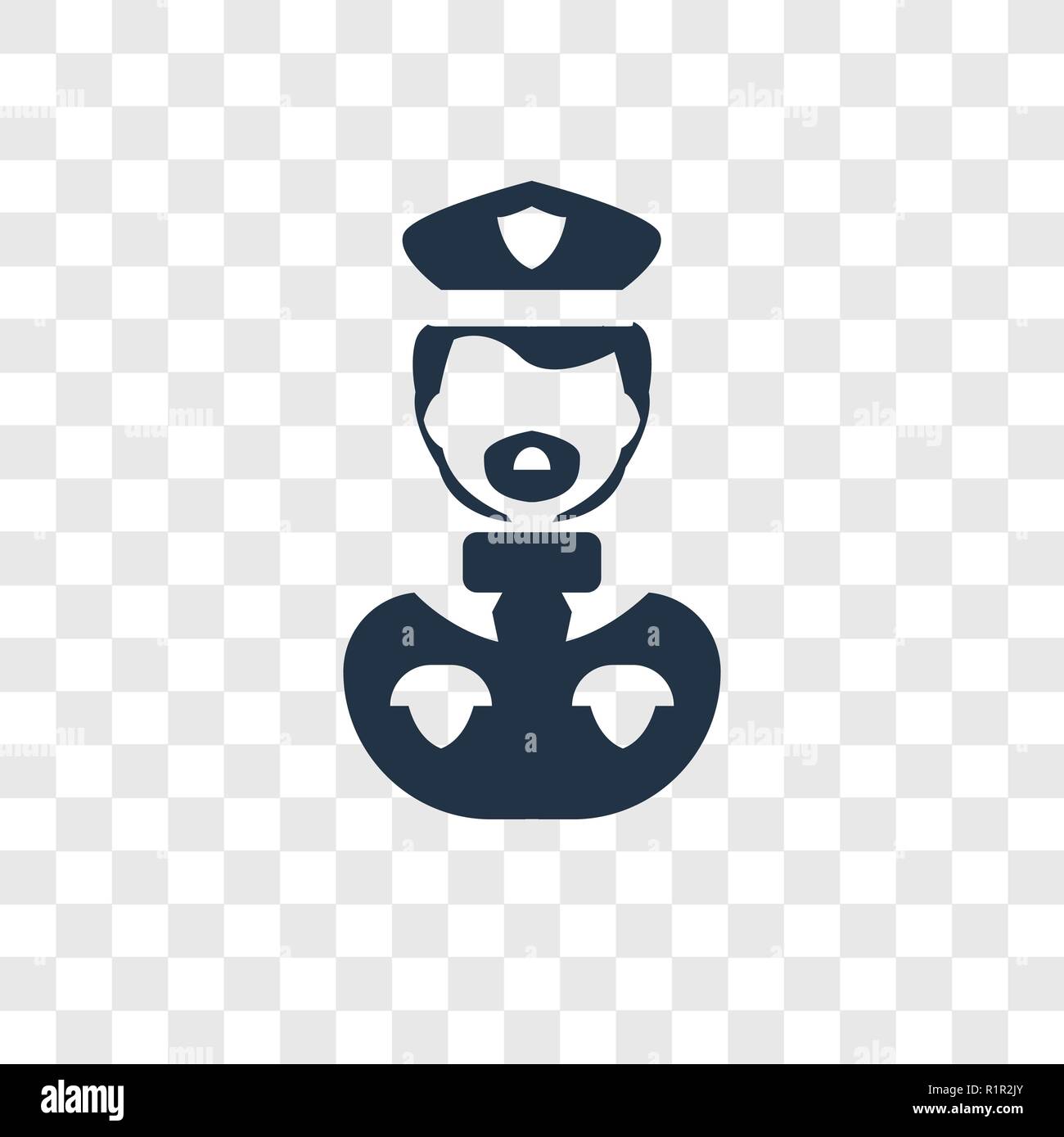 Policeman vector icon isolated on transparent background, Policeman ...