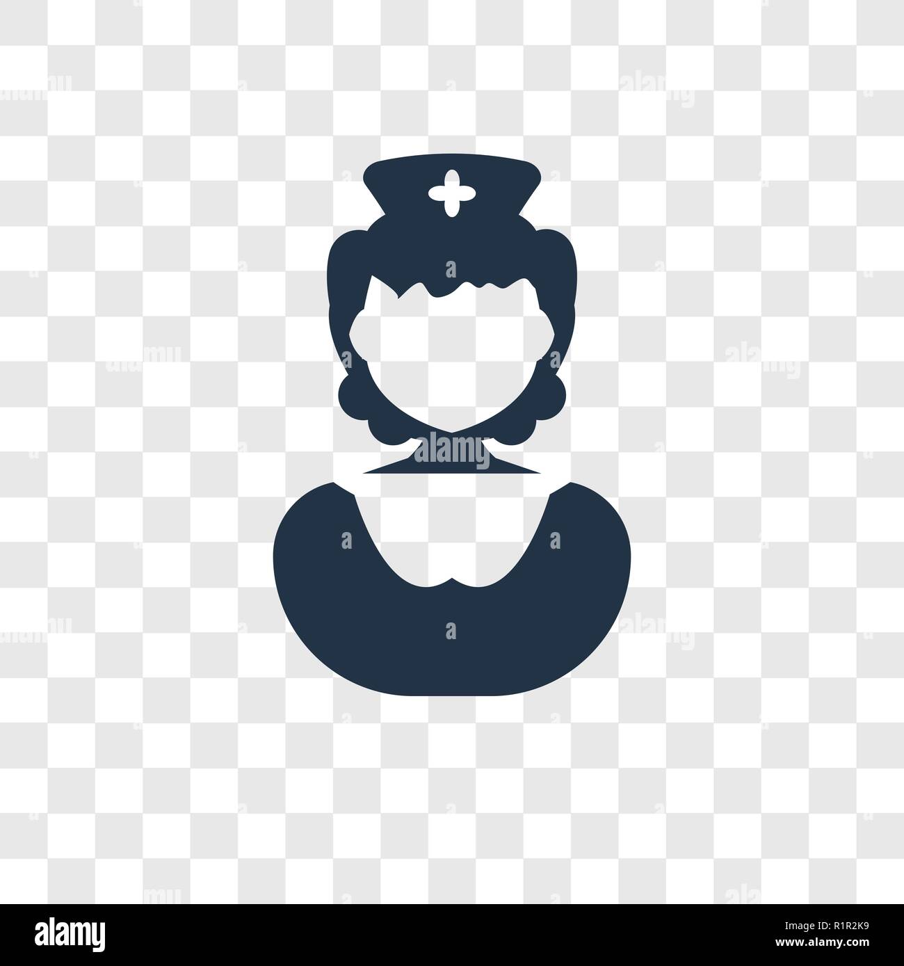 Nurse vector icon isolated on transparent background, Nurse ...