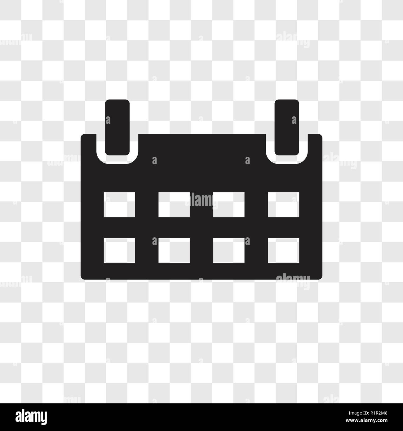 Monthly calendar vector icon isolated on transparent background ...