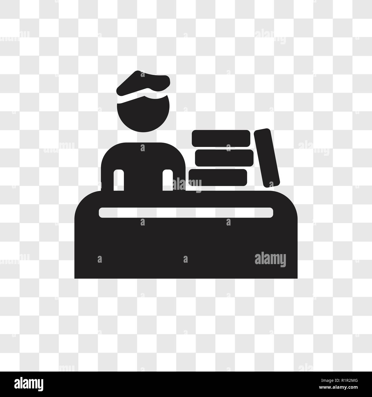 Student and books vector icon isolated on transparent background ...