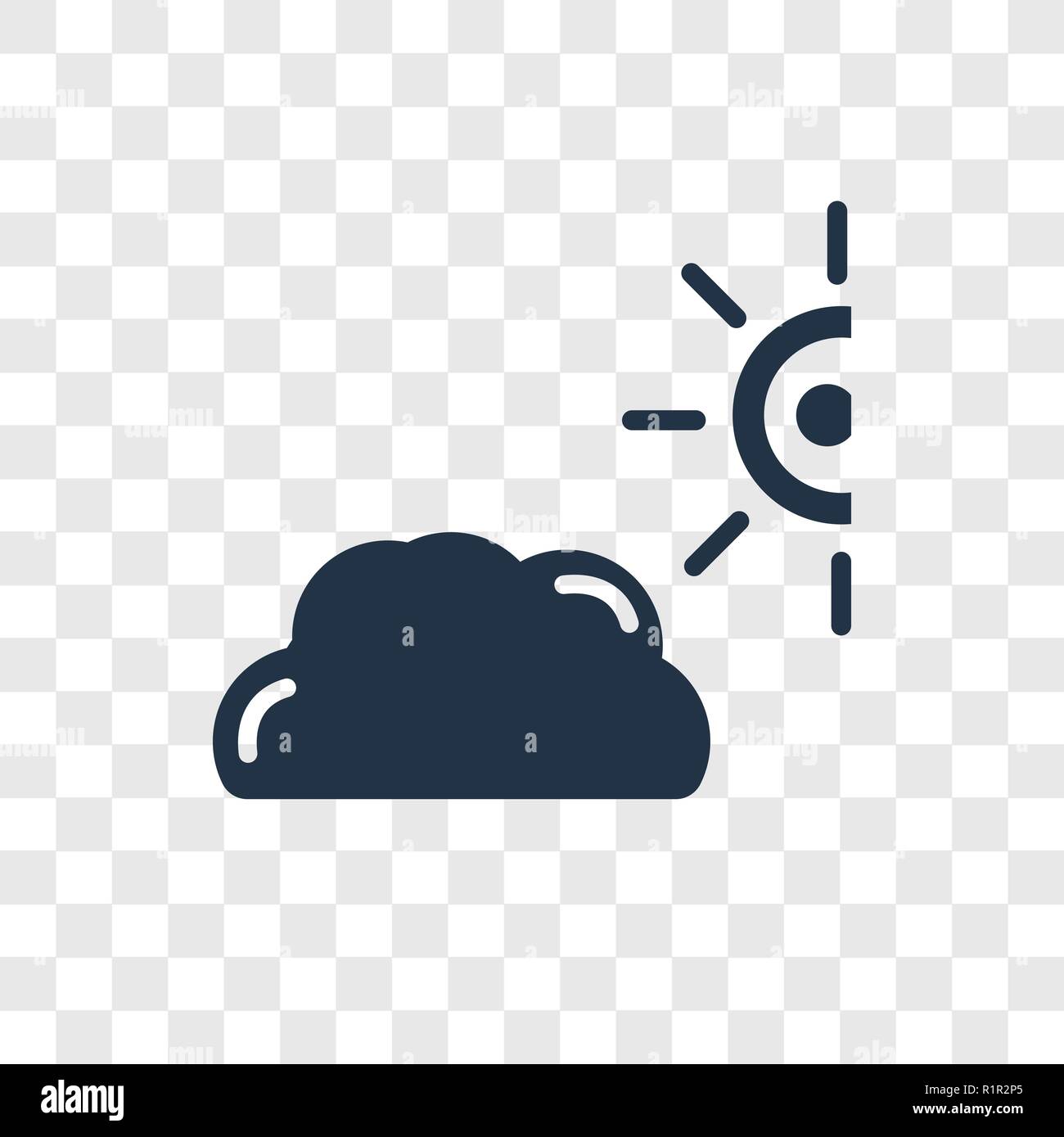 Cloudy vector icon isolated on transparent background, Cloudy ...