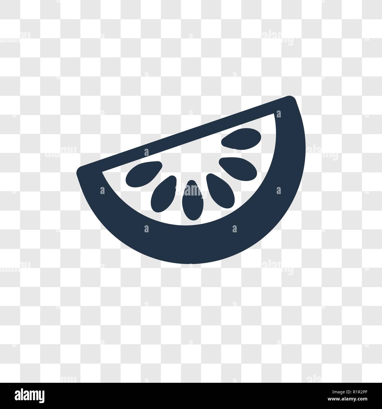 Watermelon vector icon isolated on transparent background, Watermelon ...