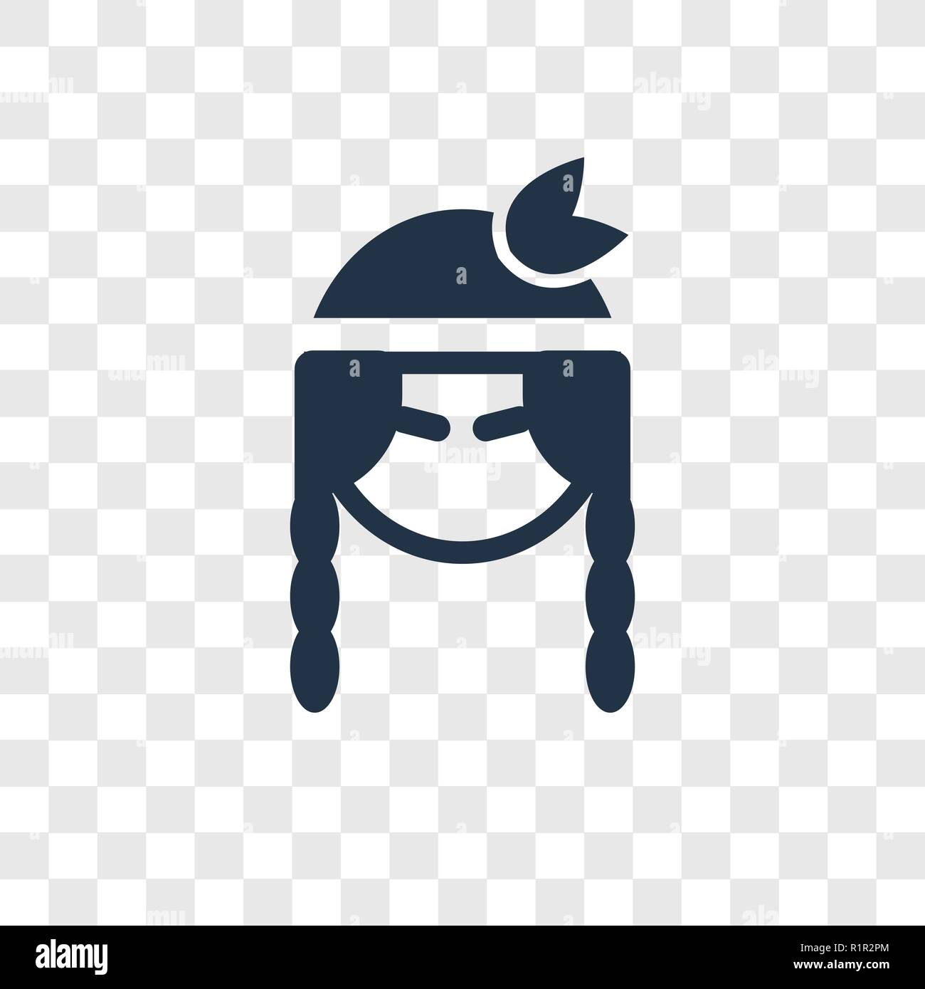 Native american vector icon isolated on transparent background, Native ...