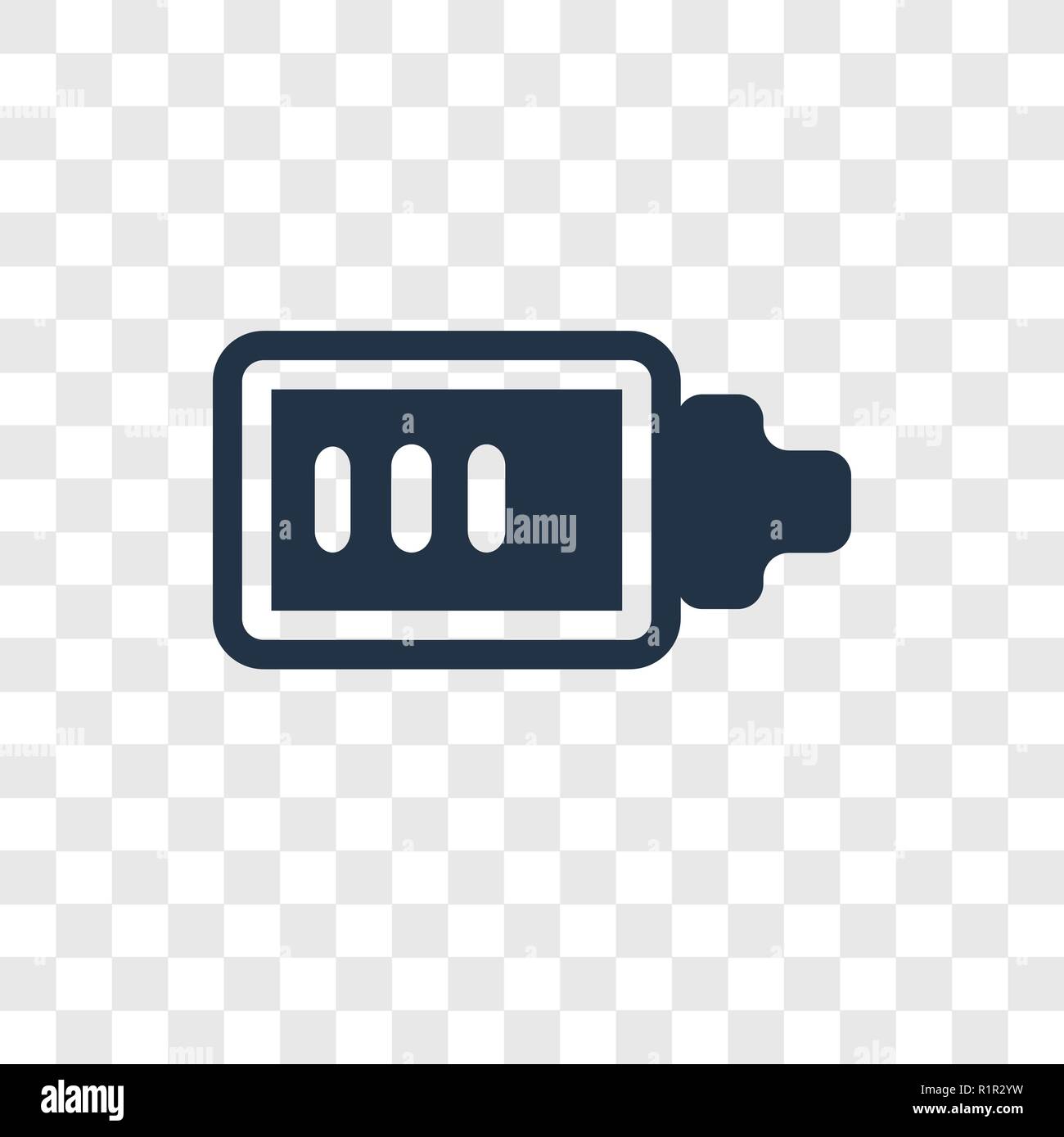 Battery Almost Full vector icon isolated on transparent background ...