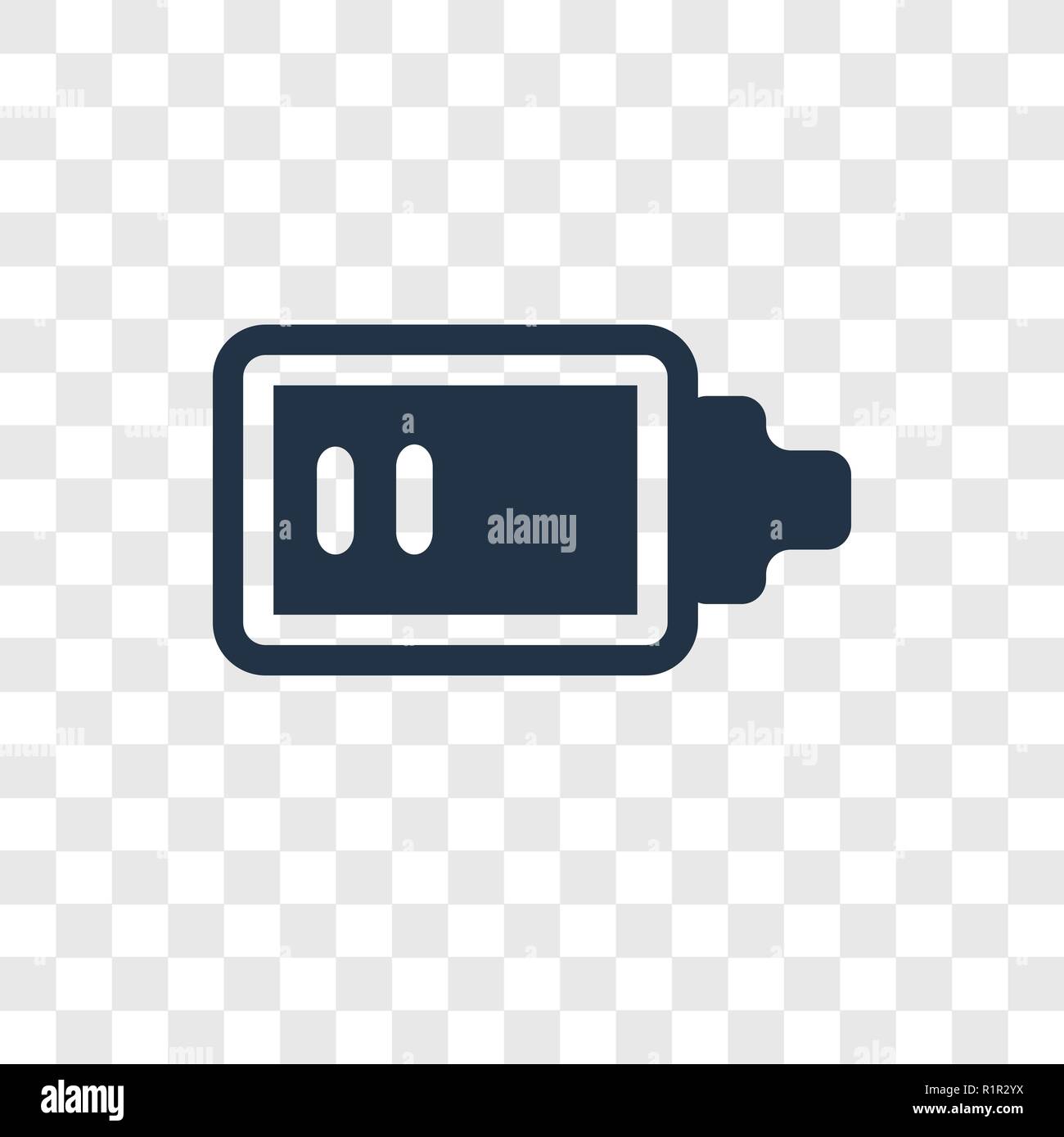 Low Battery vector icon isolated on transparent background, Low Battery ...