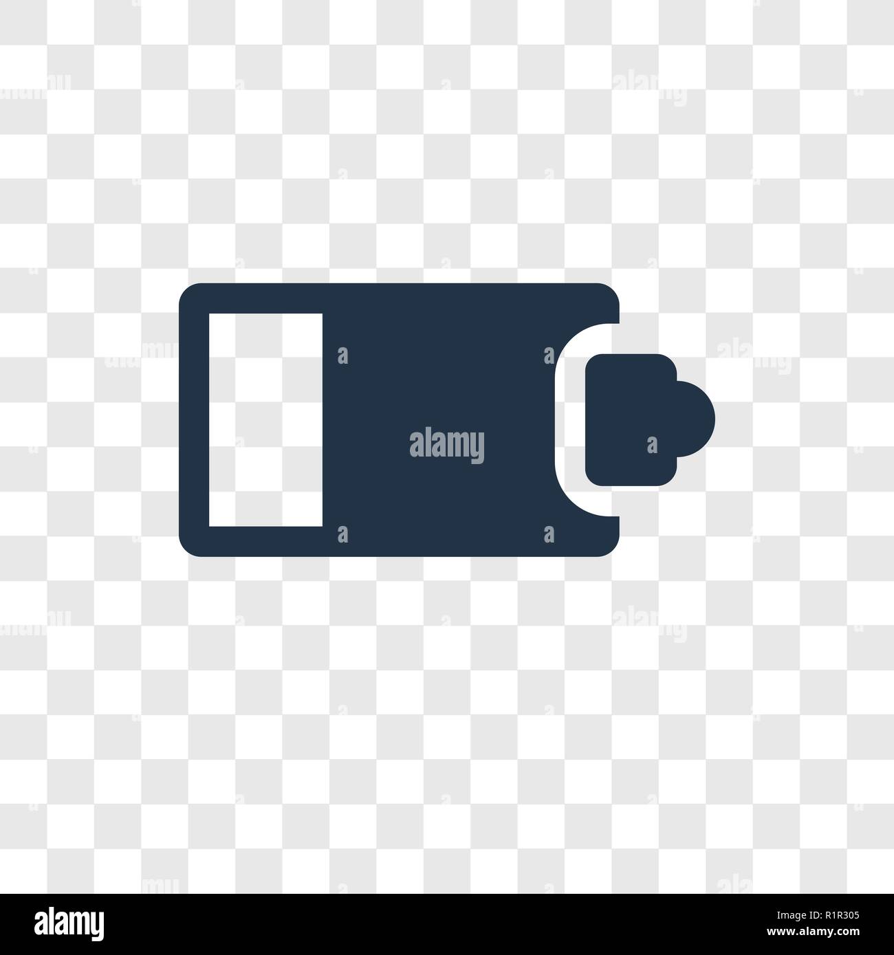 Half Battery vector icon isolated on transparent background, Half ...