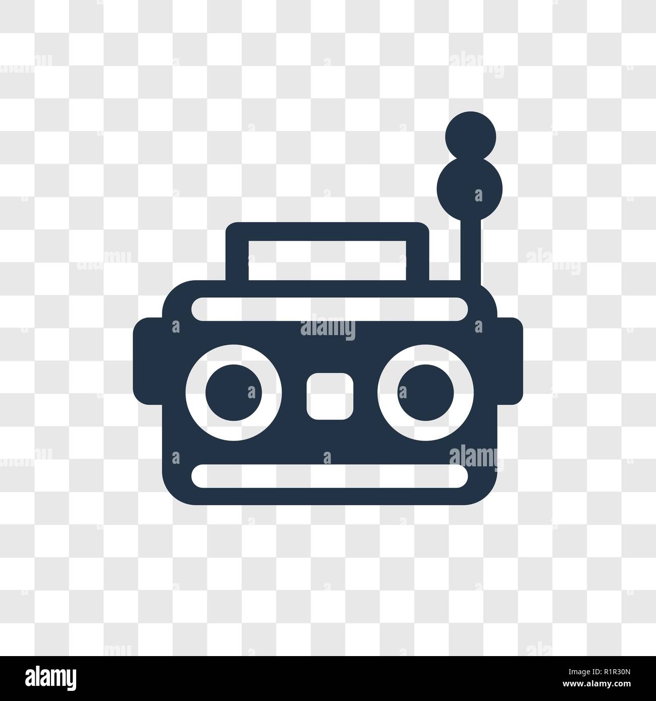 Radio vector icon isolated on transparent background, Radio ...