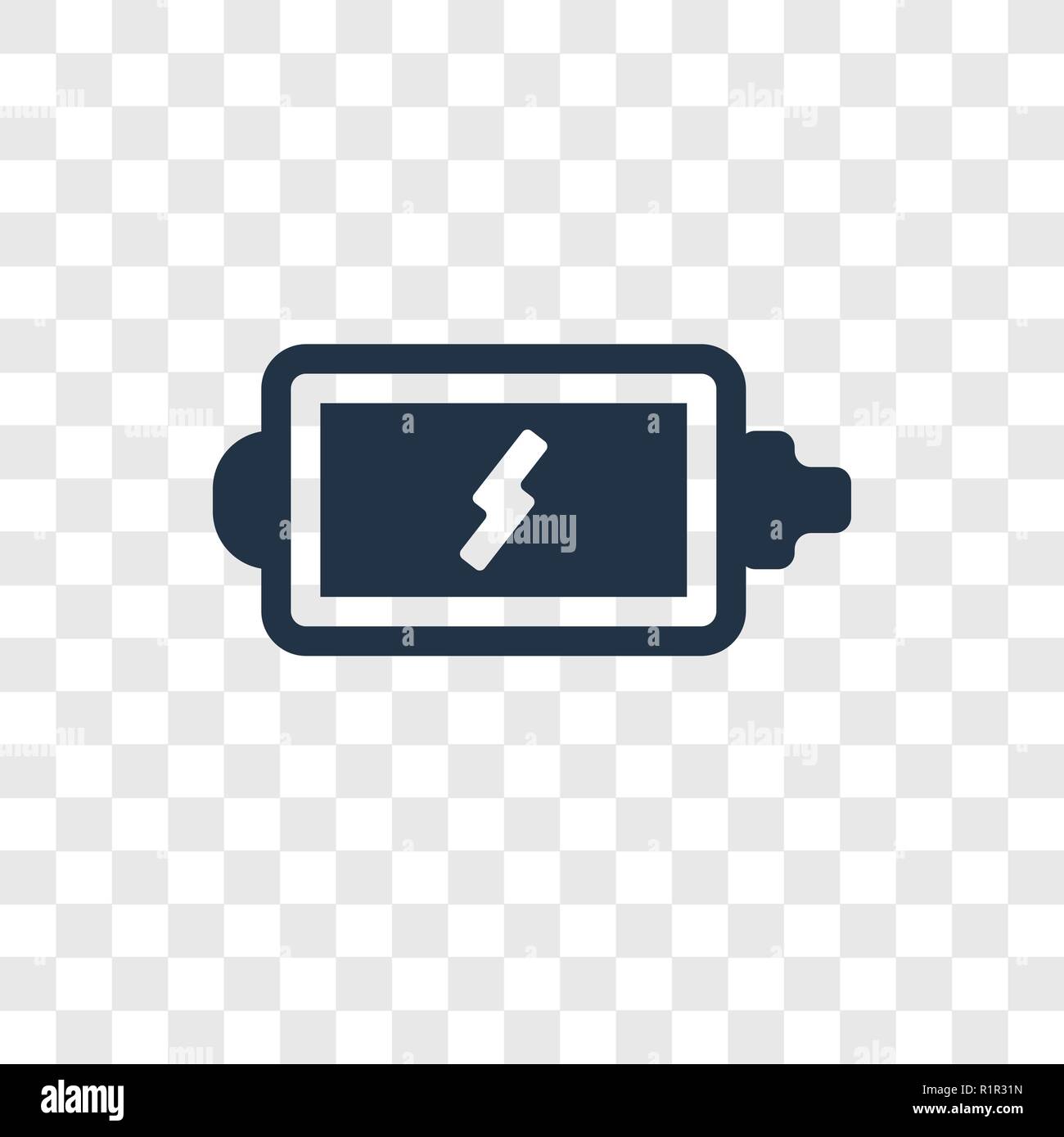 Charging Battery vector icon isolated on transparent background ...