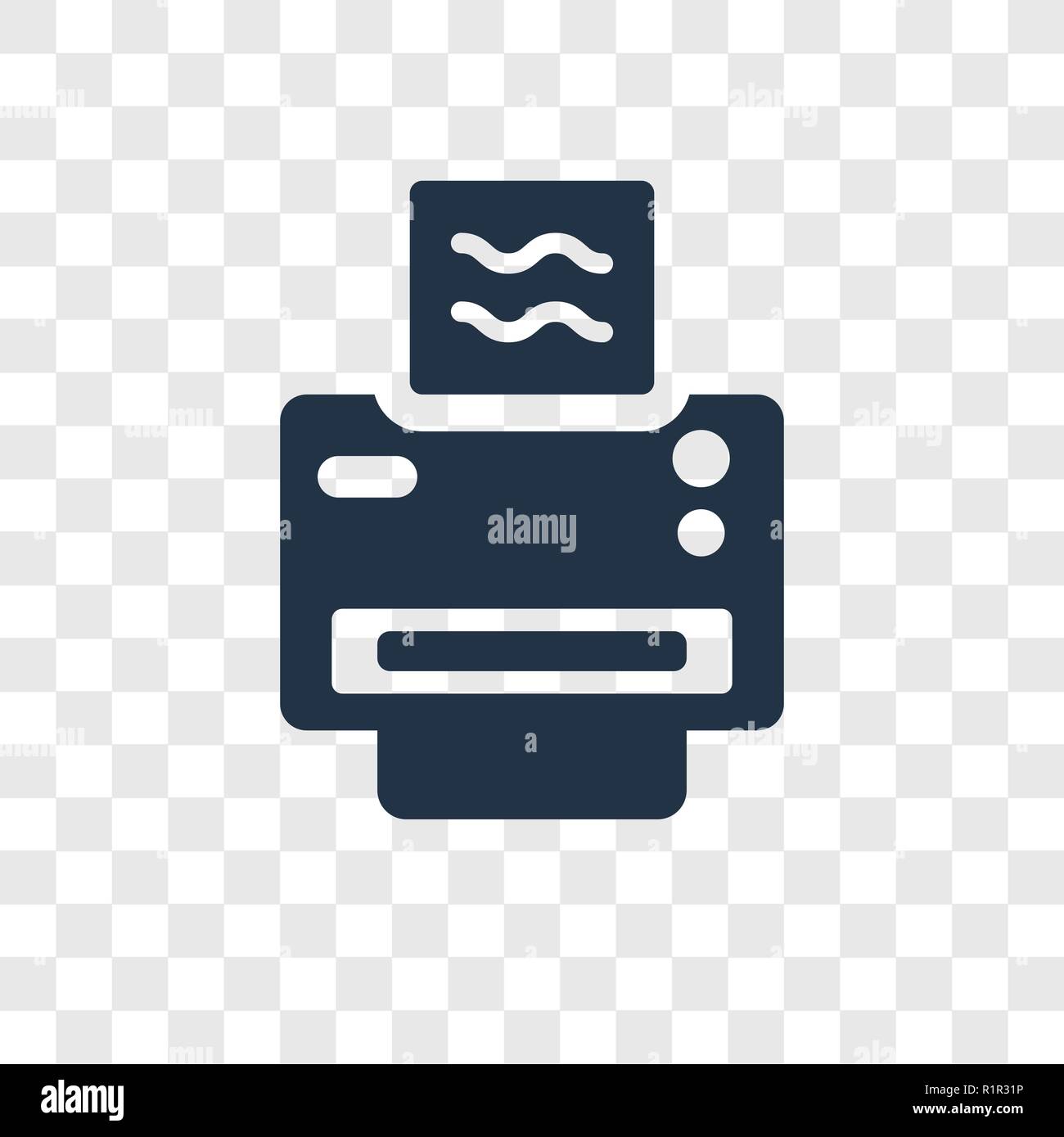 Printer vector icon isolated on transparent background, Printer ...
