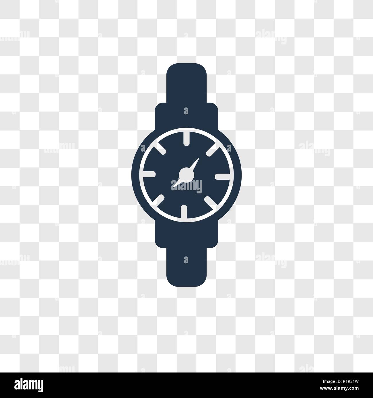 Watch vector icon isolated on transparent background, Watch ...