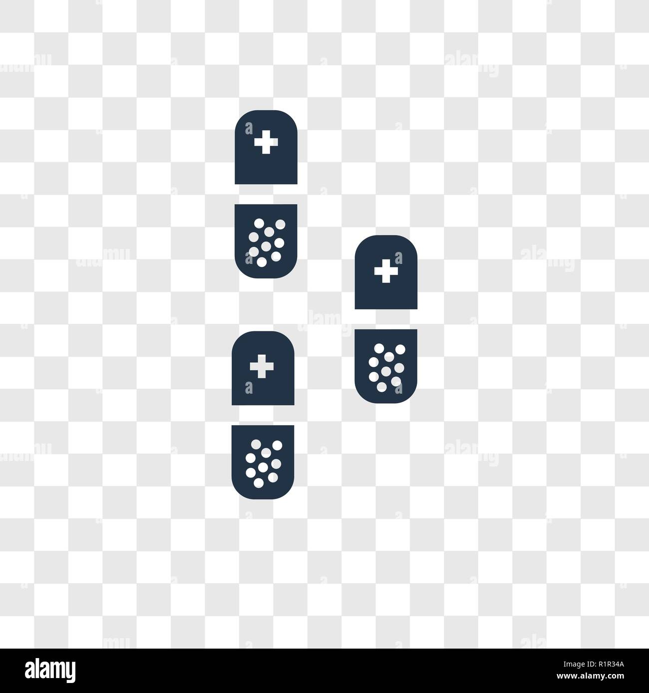 Pills vector icon isolated on transparent background, Pills ...