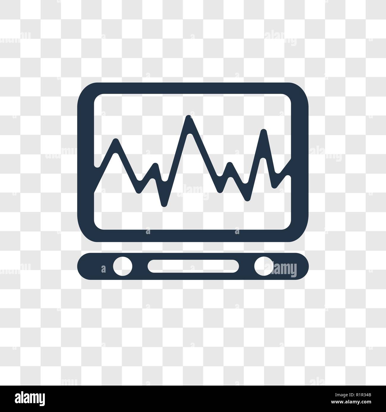 Cardiogram vector icon isolated on transparent background, Cardiogram ...