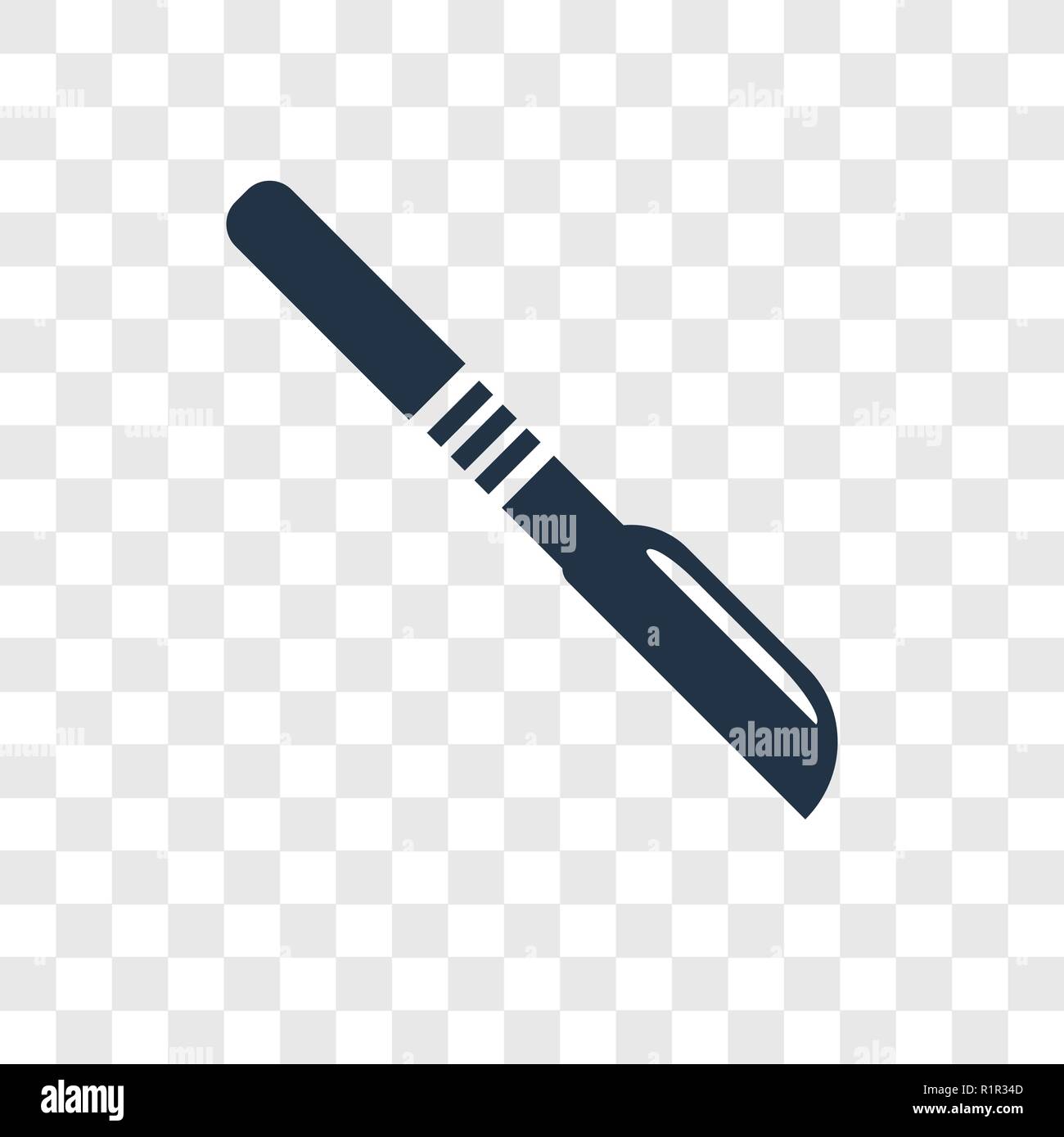Scalpel vector icon isolated on transparent background, Scalpel ...