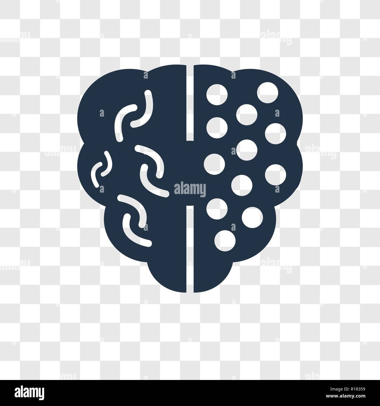 Brain vector icon isolated on transparent background, Brain ...