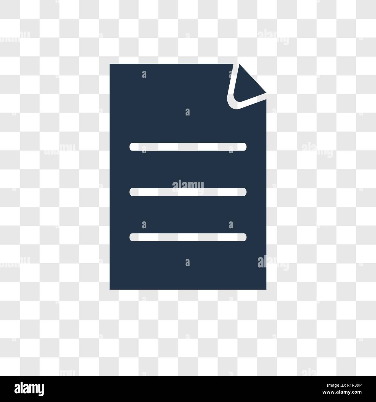 File vector icon isolated on transparent background, File transparency ...