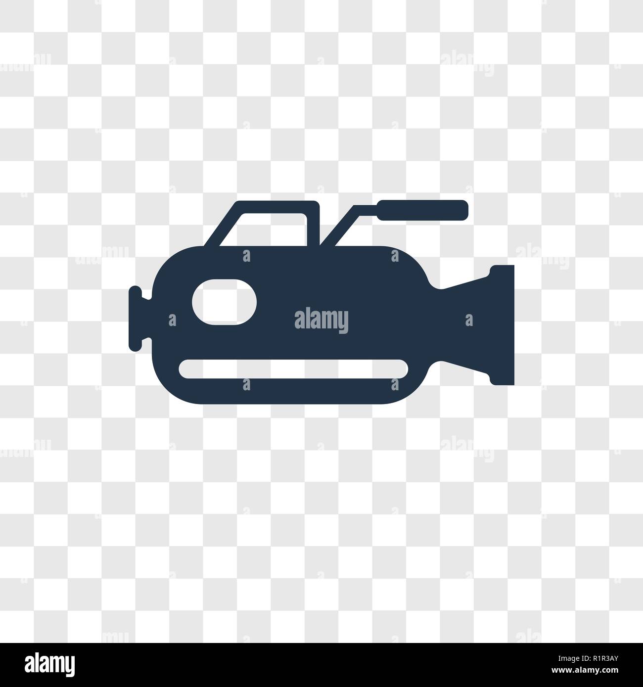 Video camera vector icon isolated on transparent background, Video ...