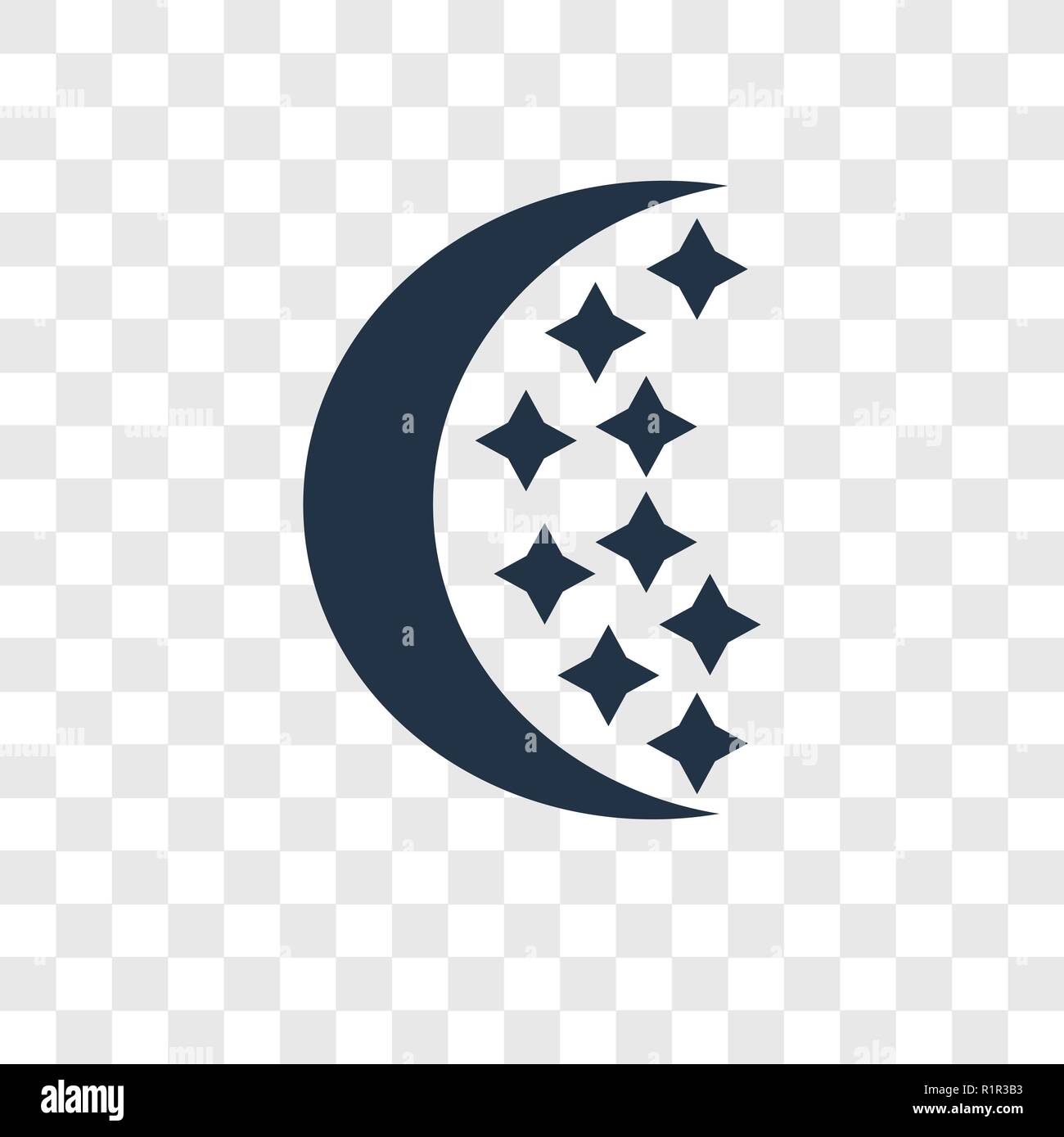 Moon vector icon isolated on transparent background, Moon transparency ...
