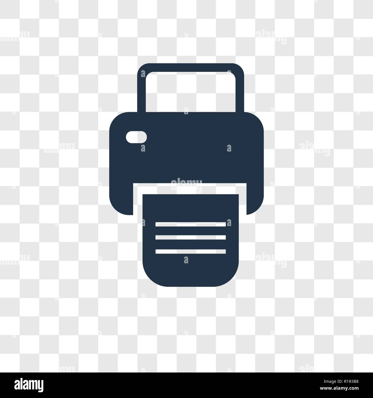 Printer vector icon isolated on transparent background, Printer ...