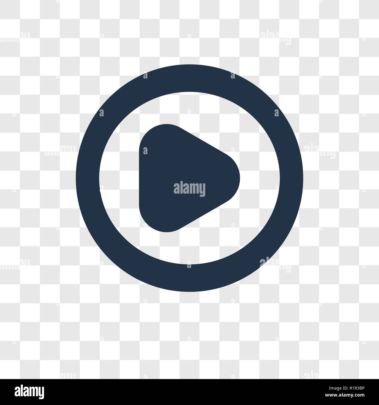 Play button vector icon isolated on transparent background, Play button transparency logo ...