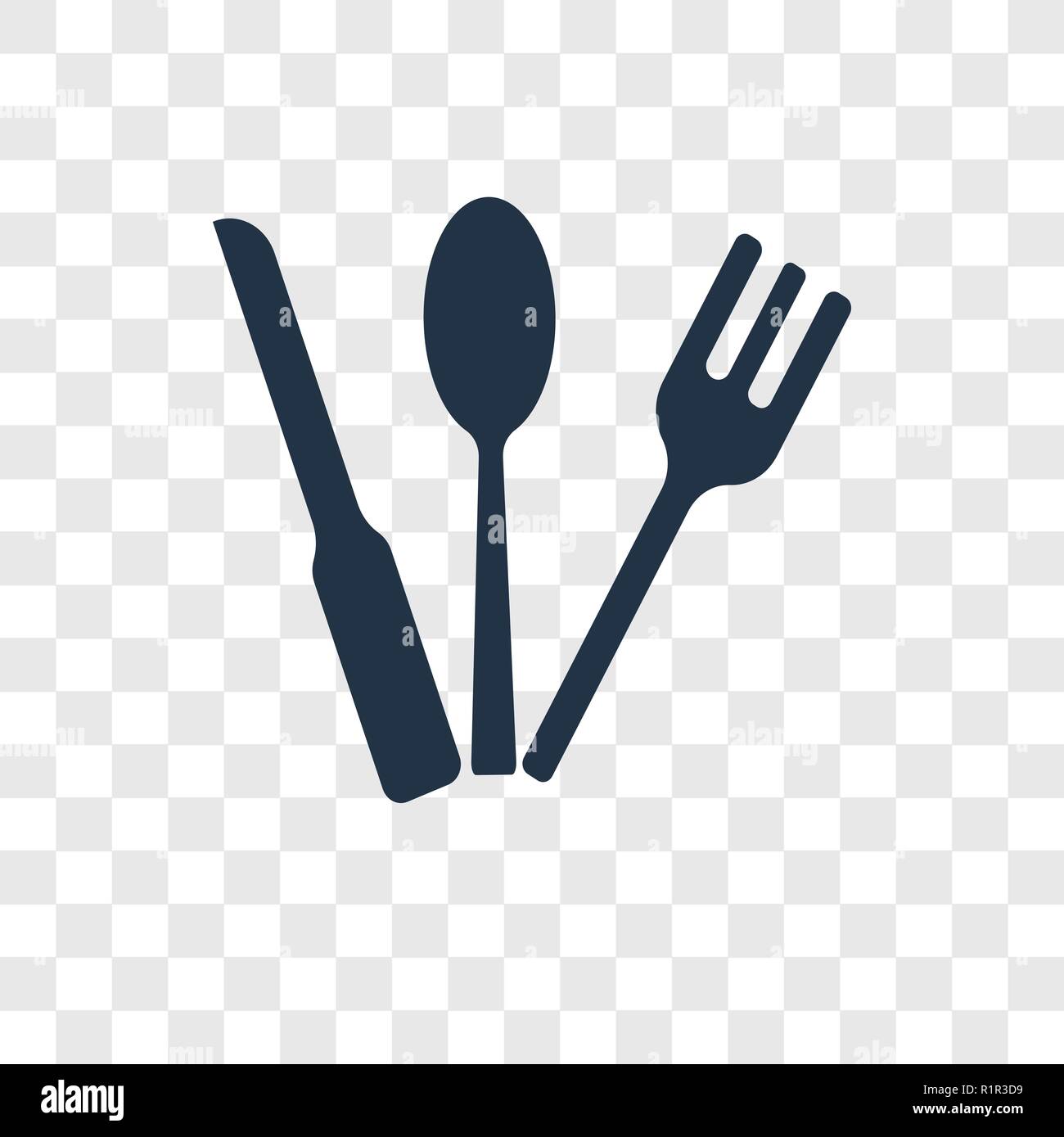Cutlery vector icon isolated on transparent background, Cutlery ...