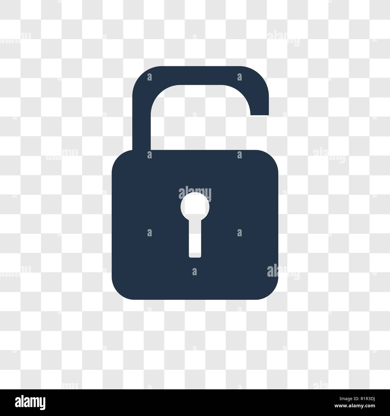 Unlock vector icon isolated on transparent background, Unlock ...