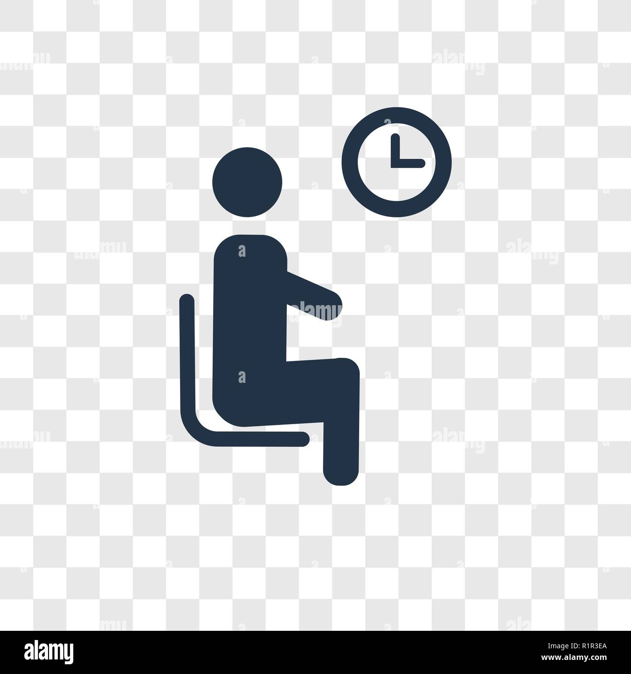 Waiting vector icon isolated on transparent background, Waiting ...